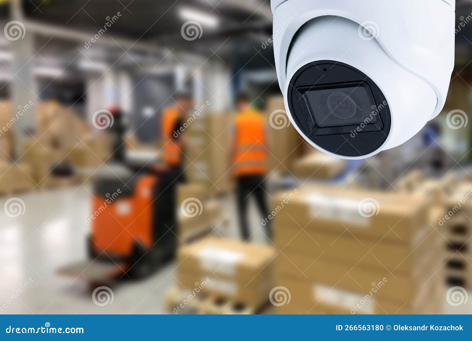 CCTV Camera Operating Inside Warehouse or Factory. Copy Space. Stock ...