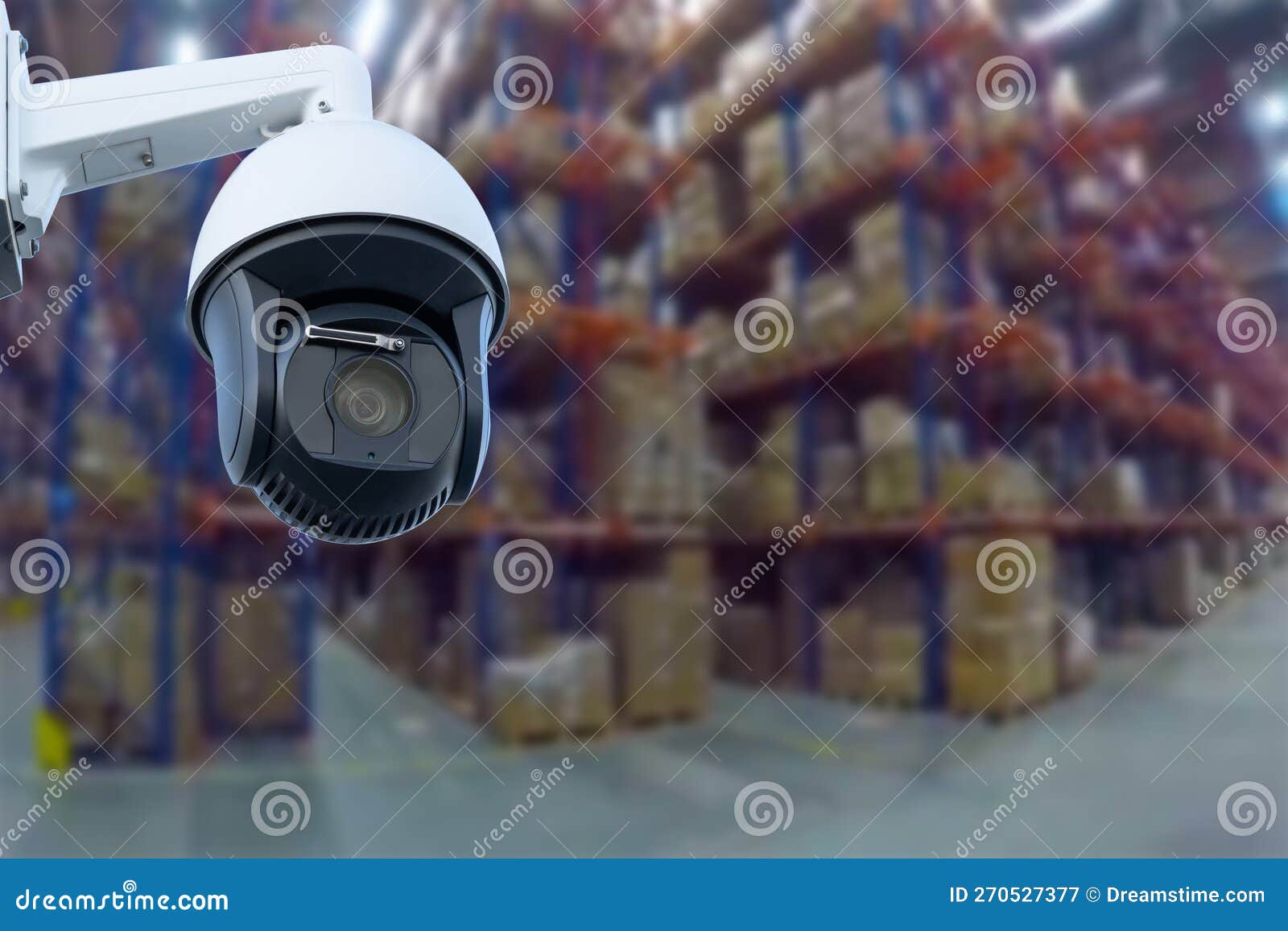CCTV Camera Operating Inside Warehouse or Factory. Copy Space. Stock ...
