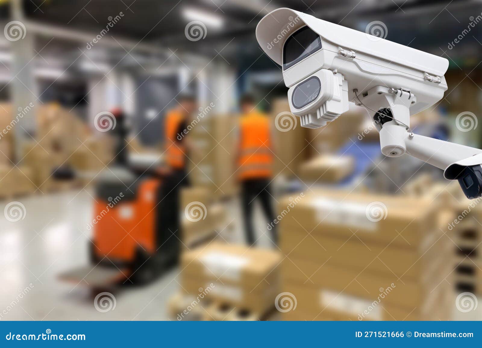 CCTV Camera Operating Inside Warehouse or Factory. Copy Space. Stock ...