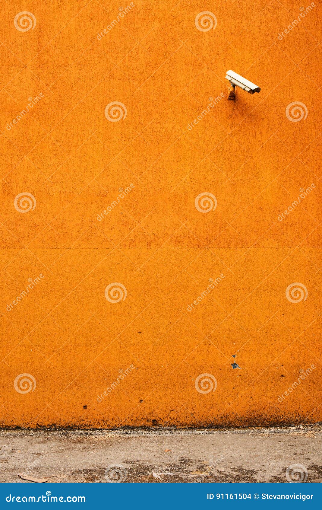 CCTV Camera on Orange Building Facade Stock Photo - Image of cctv ...