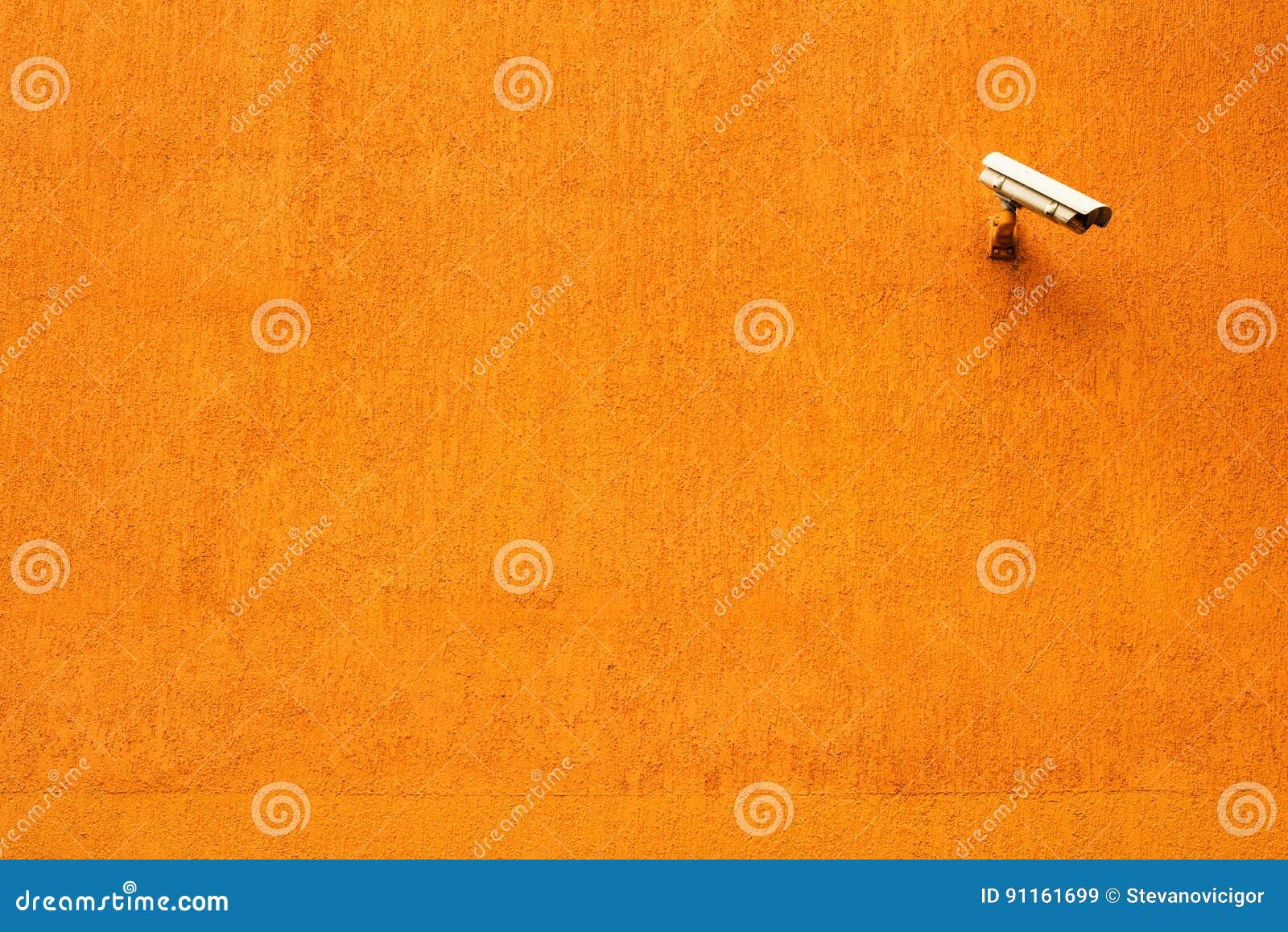 CCTV Camera on Orange Building Facade Stock Image - Image of facade ...