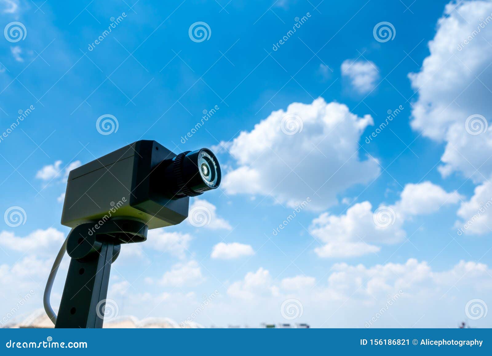 CCTV Camera Outdoor with Sky and Cloud Stock Image - Image of secrecy ...