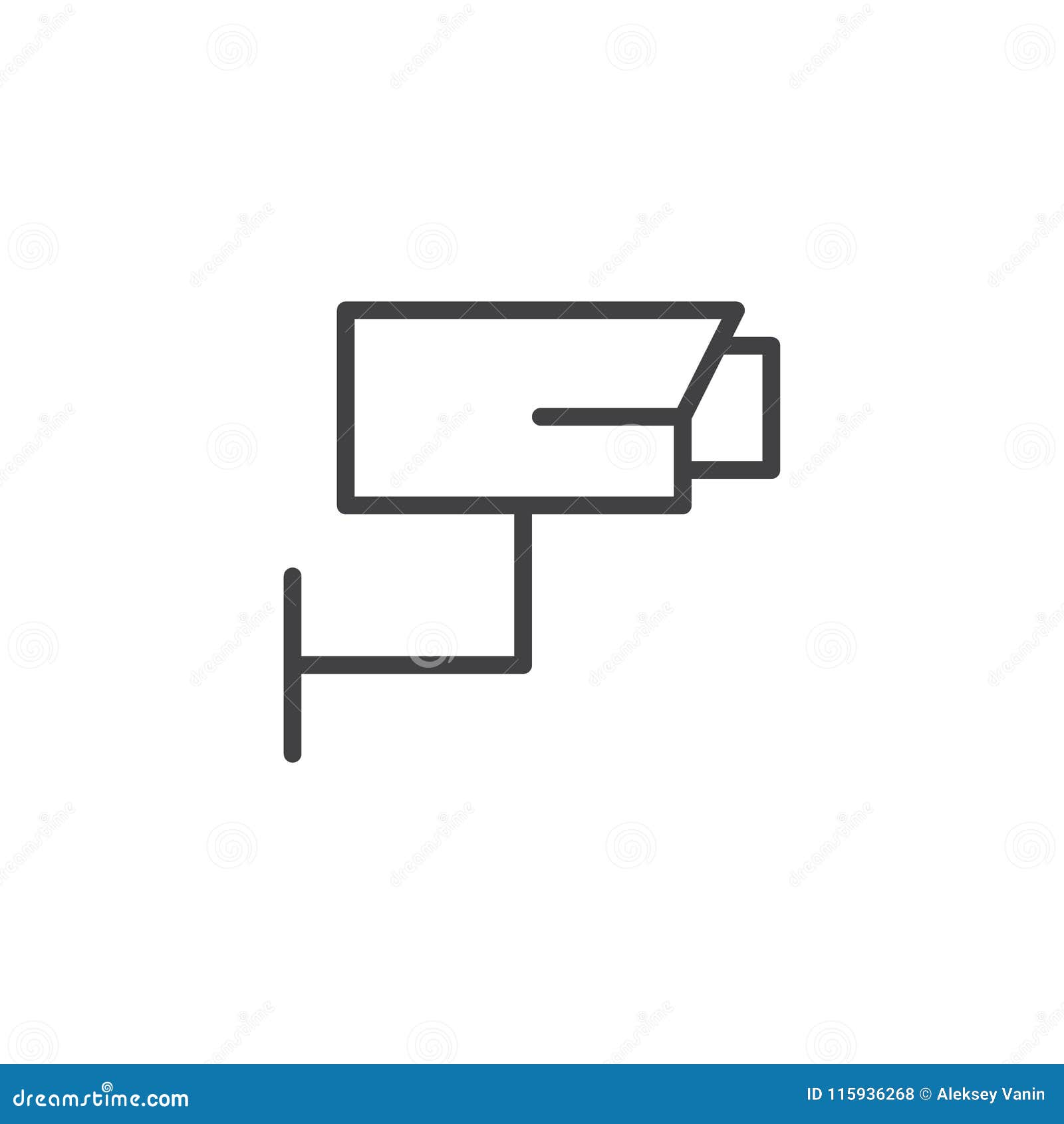 CCtv camera outline icon stock vector. Illustration of protection ...