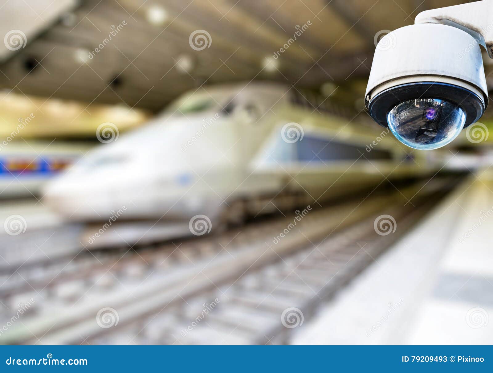CCTV Camera in Railway Station Stock Image - Image of lens, protection ...