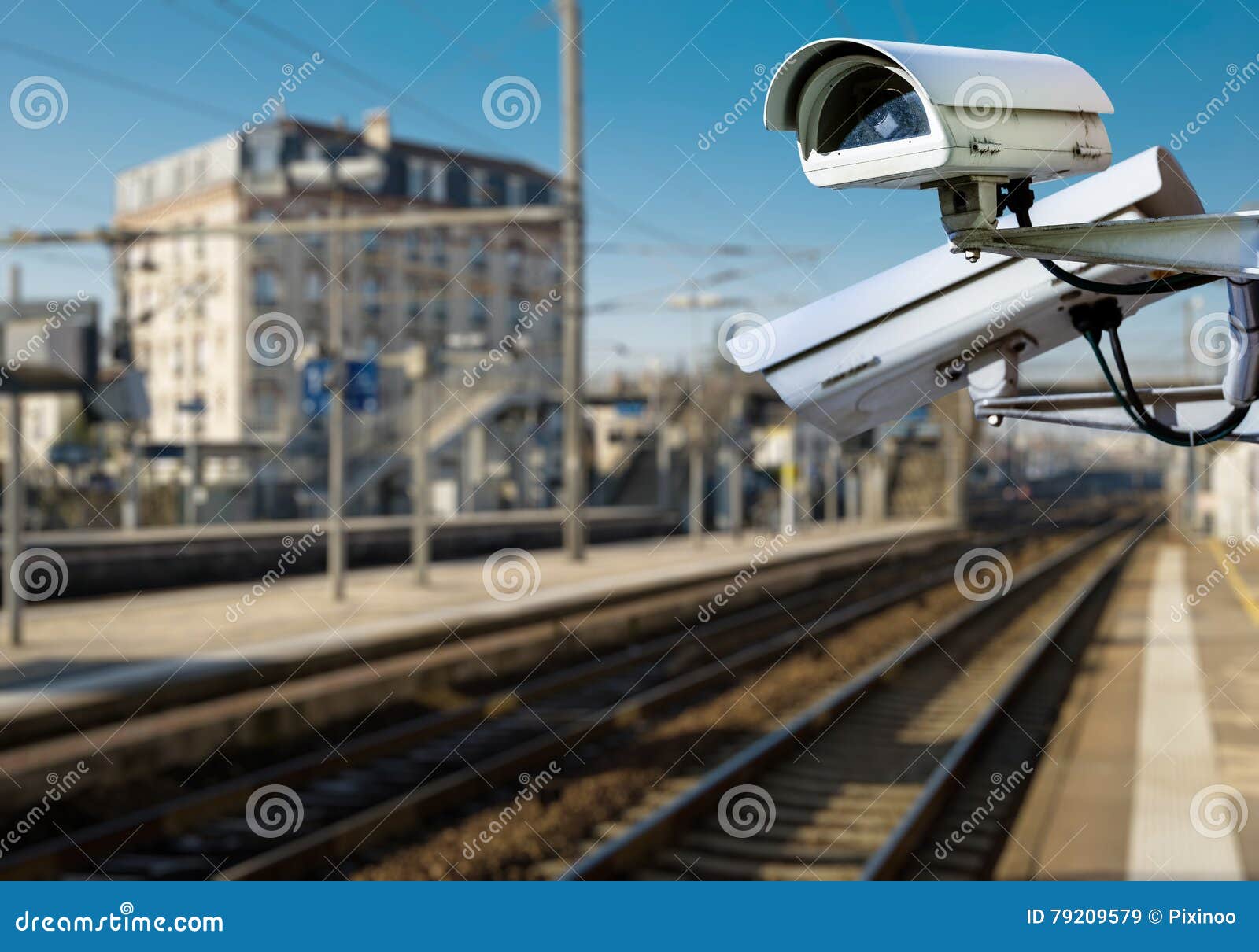 CCTV Camera in Railway Station Stock Image - Image of alarm, circuit ...