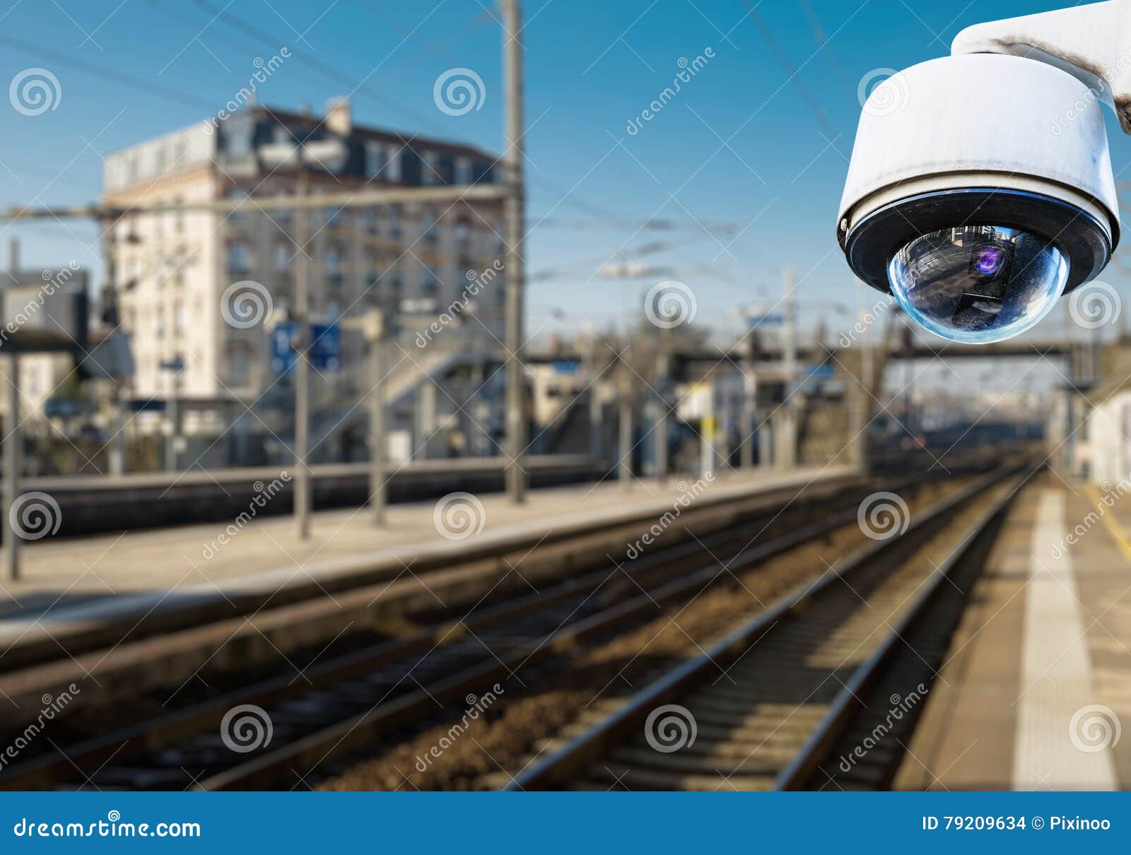 CCTV Camera in Railway Station Stock Photo - Image of control ...