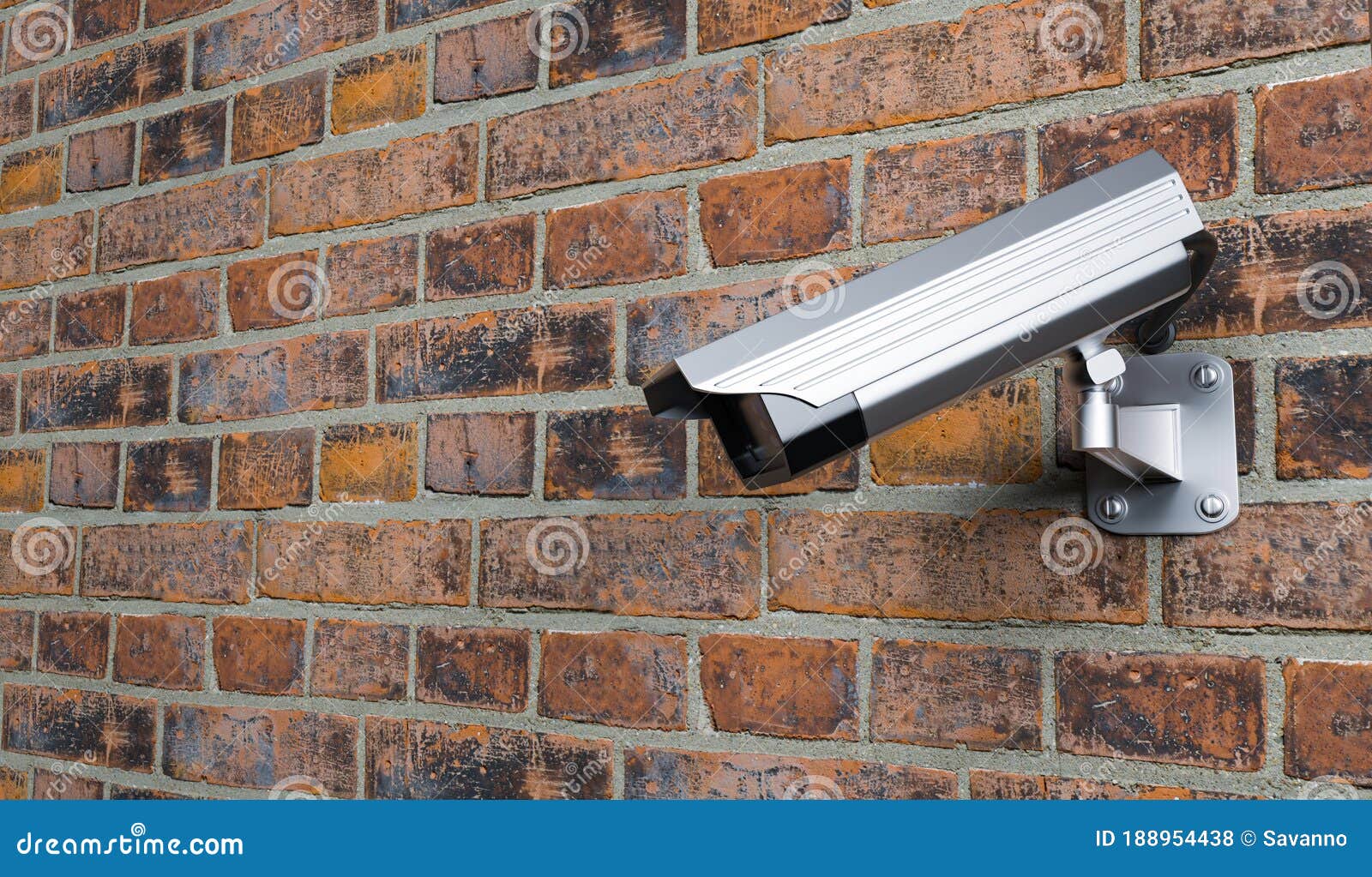CCTV Camera on Red Brick Wall. 3d Rendering Illustration Stock ...