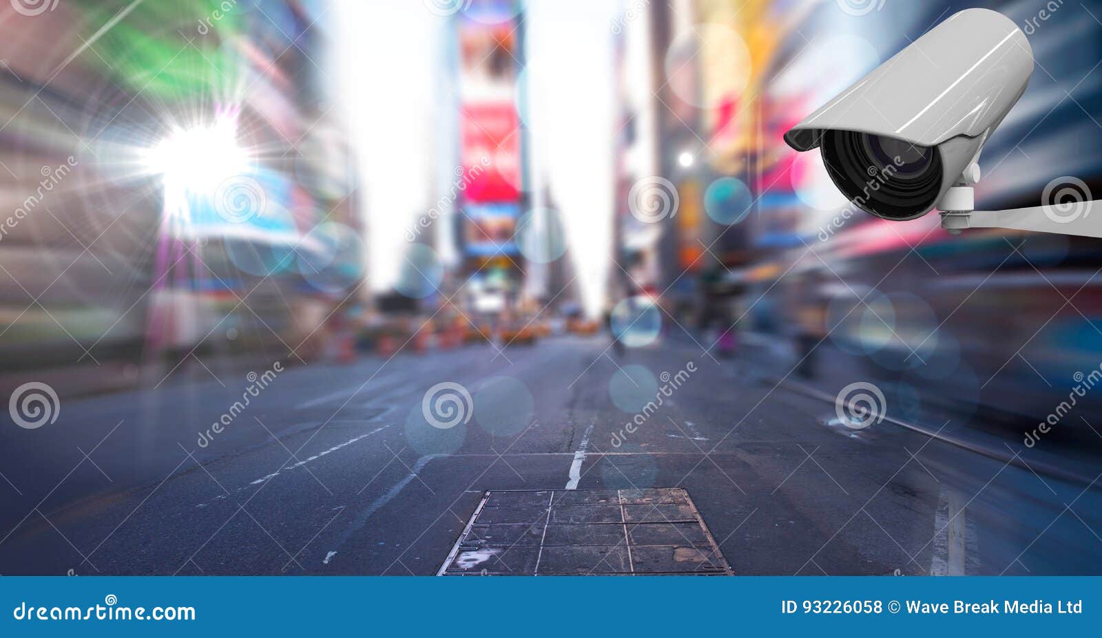 CCTV Camera on Road in City Stock Photo - Image of cctv, america: 93226058