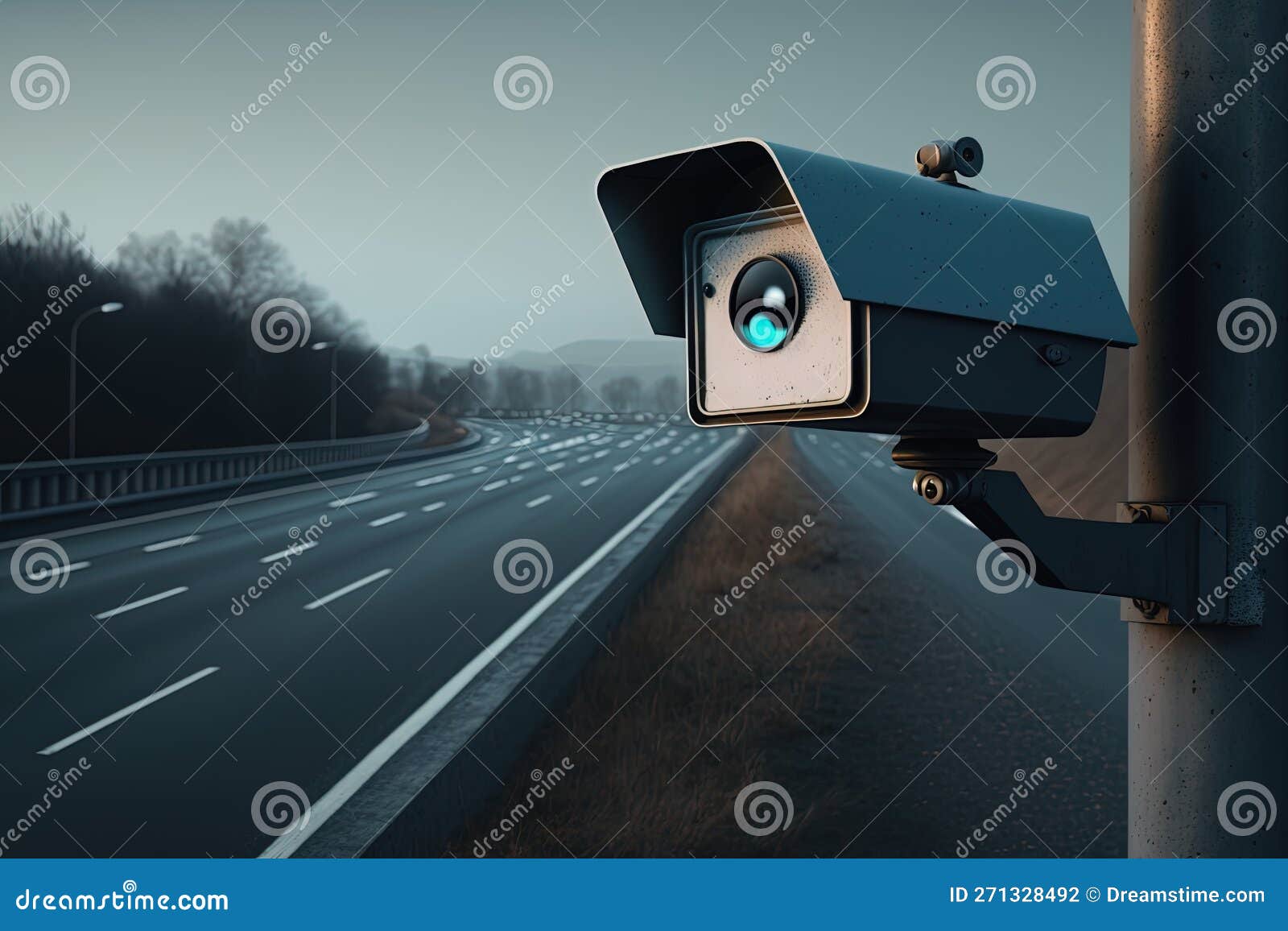 Cctv Camera on the Road. Generative AI Stock Illustration ...