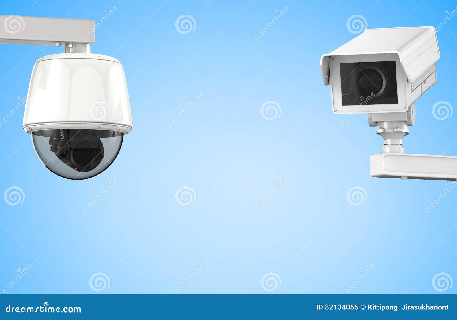 Cctv Camera or Security Camera on Blue Background Stock Image - Image ...