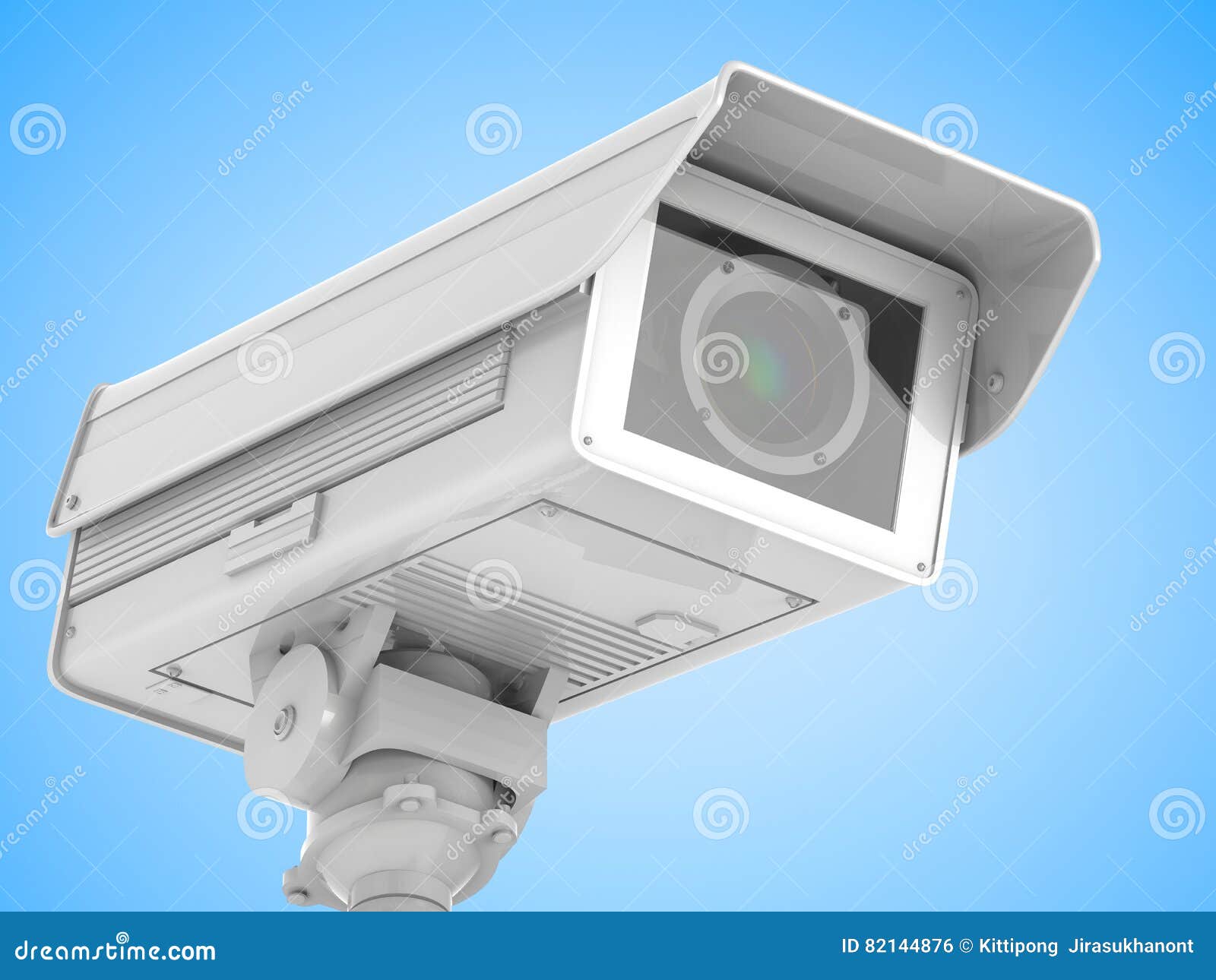 Cctv Camera or Security Camera on Blue Background Stock Photo - Image ...