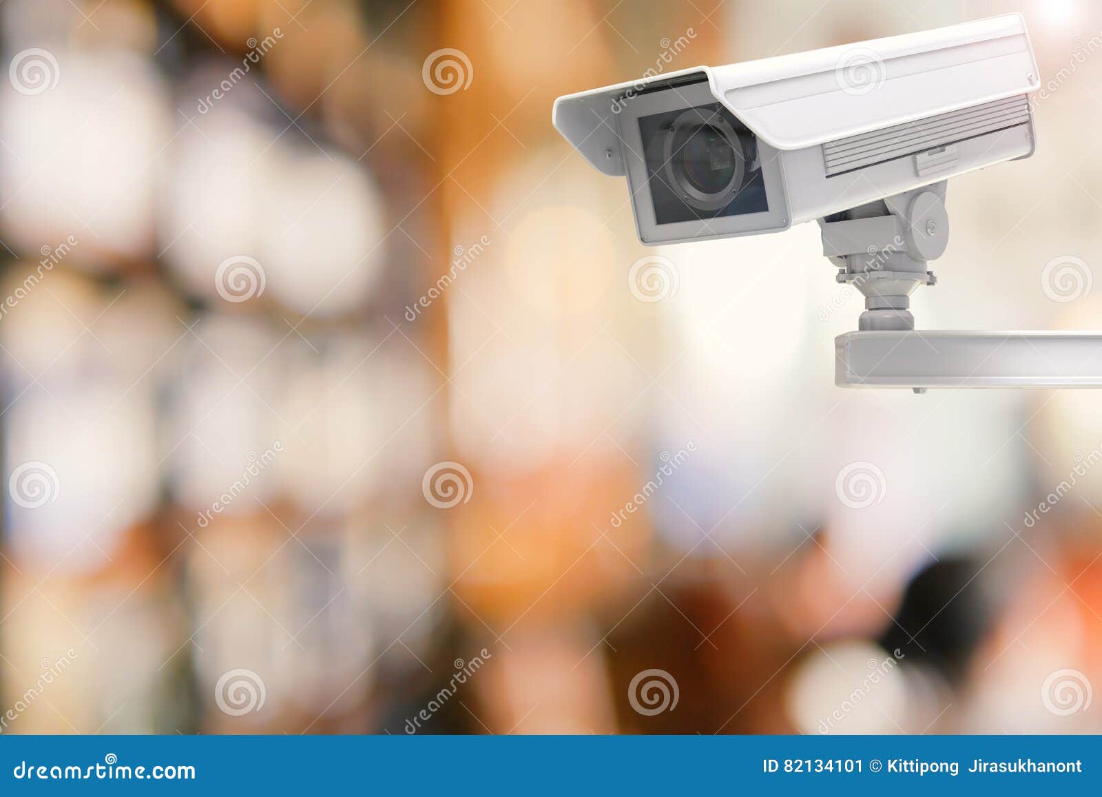Cctv Camera Or Security Camera On Retail Shop Blurred Background ...