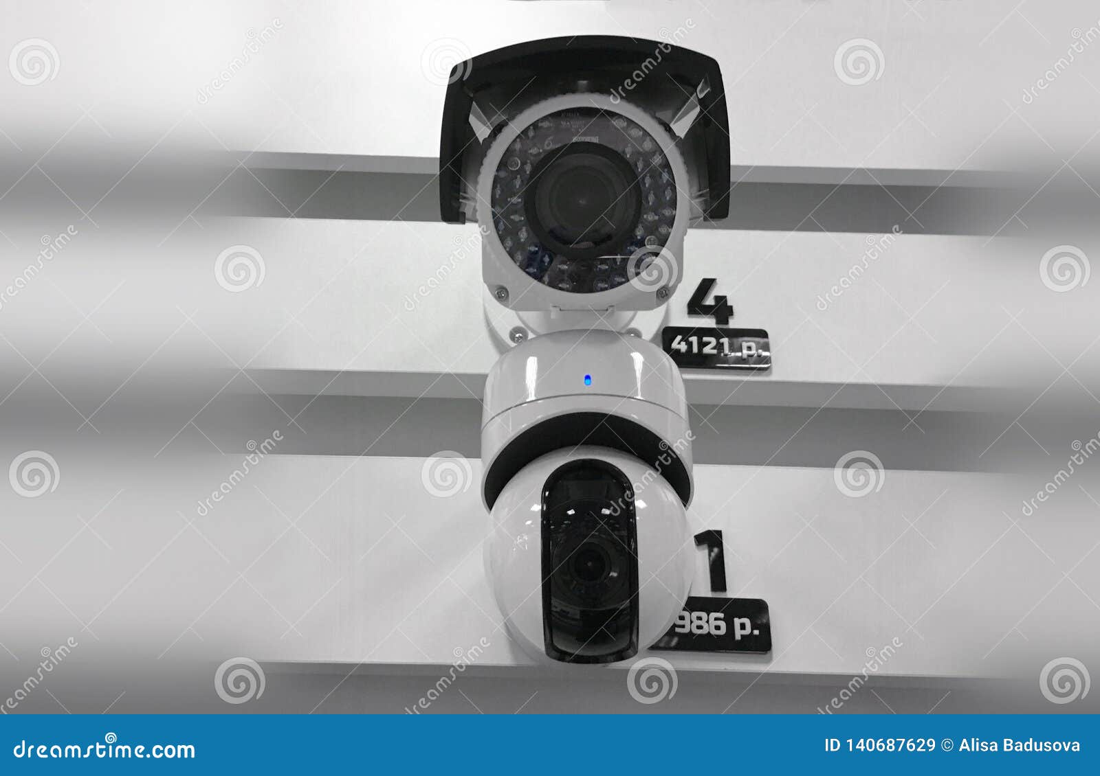 CCTV Camera. Security Camera on the Wall. Private Property Protection ...