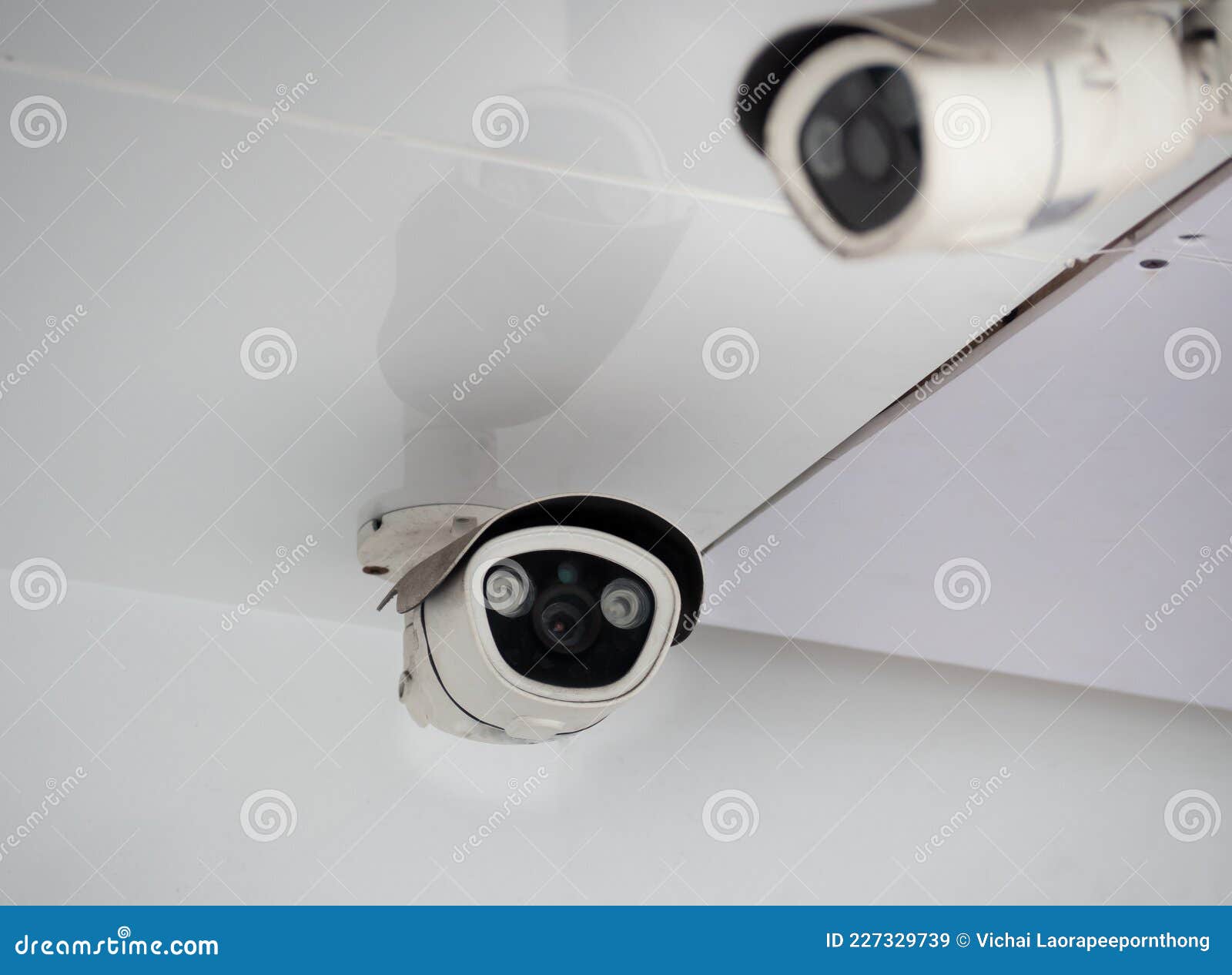 CCTV Camera Security Mounted on the Ceiling Stock Image - Image of ...