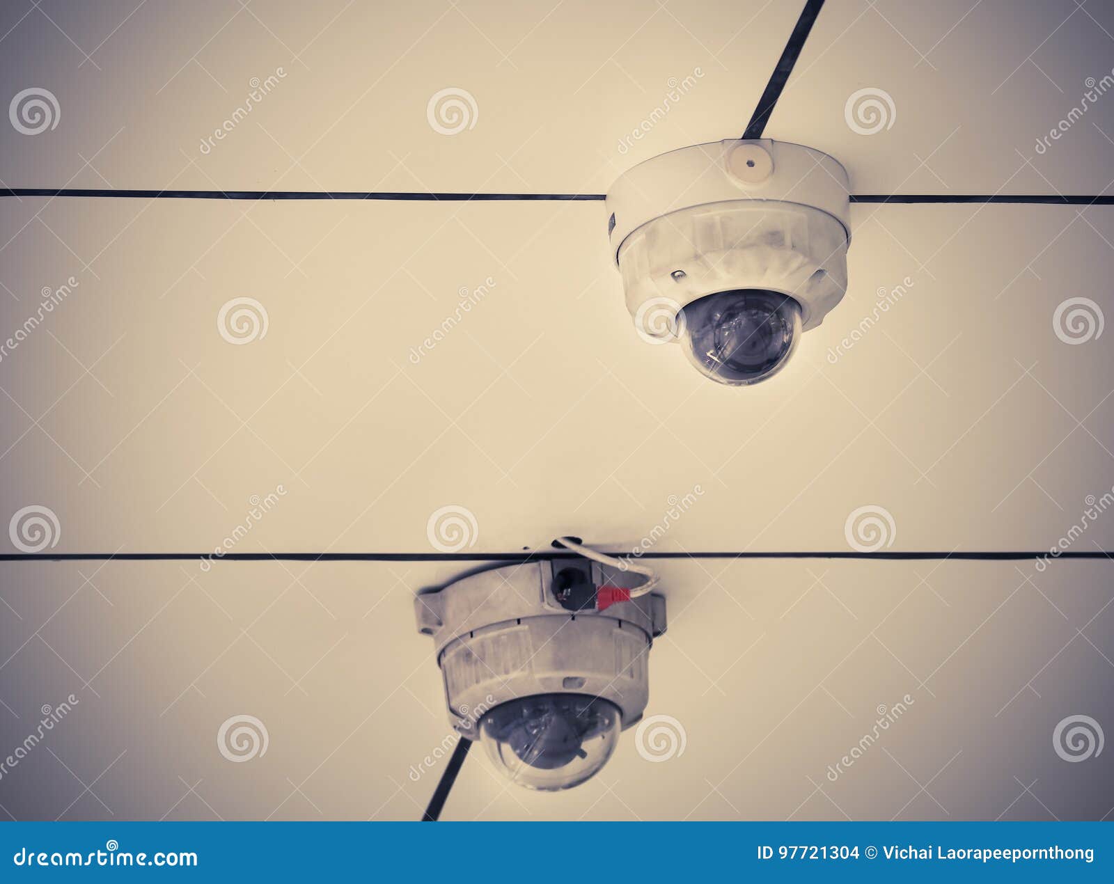 CCTV Camera Security Mounted on the Ceiling Stock Photo - Image of roof ...