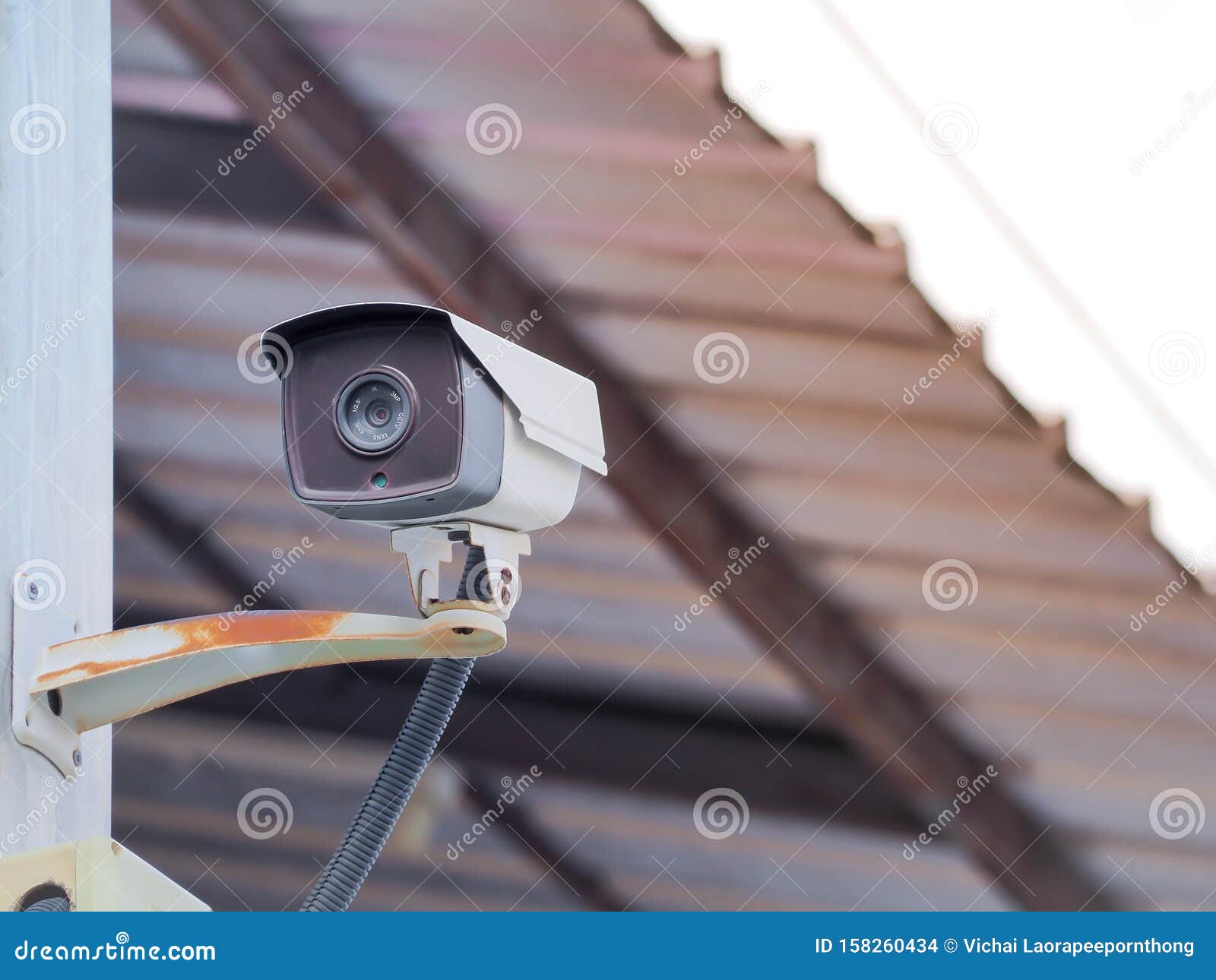 CCTV Camera Security on the Old Wall , with Place Your Text Stock Photo ...