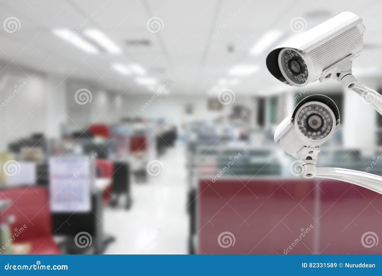 CCTV Camera Security Operating in Office Building Stock Image - Image ...
