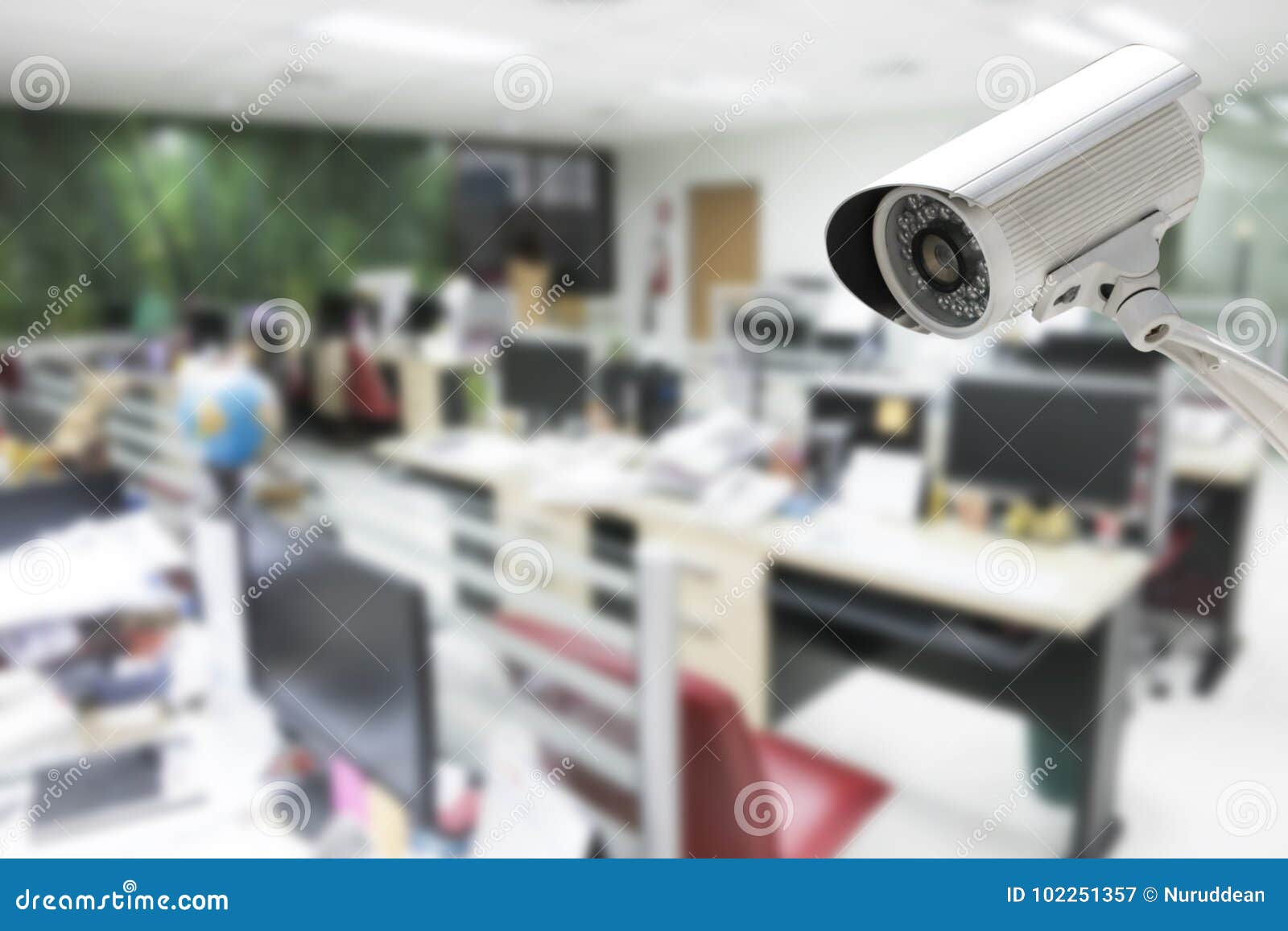 CCTV Camera Security Operating in Office Building Stock Image - Image ...
