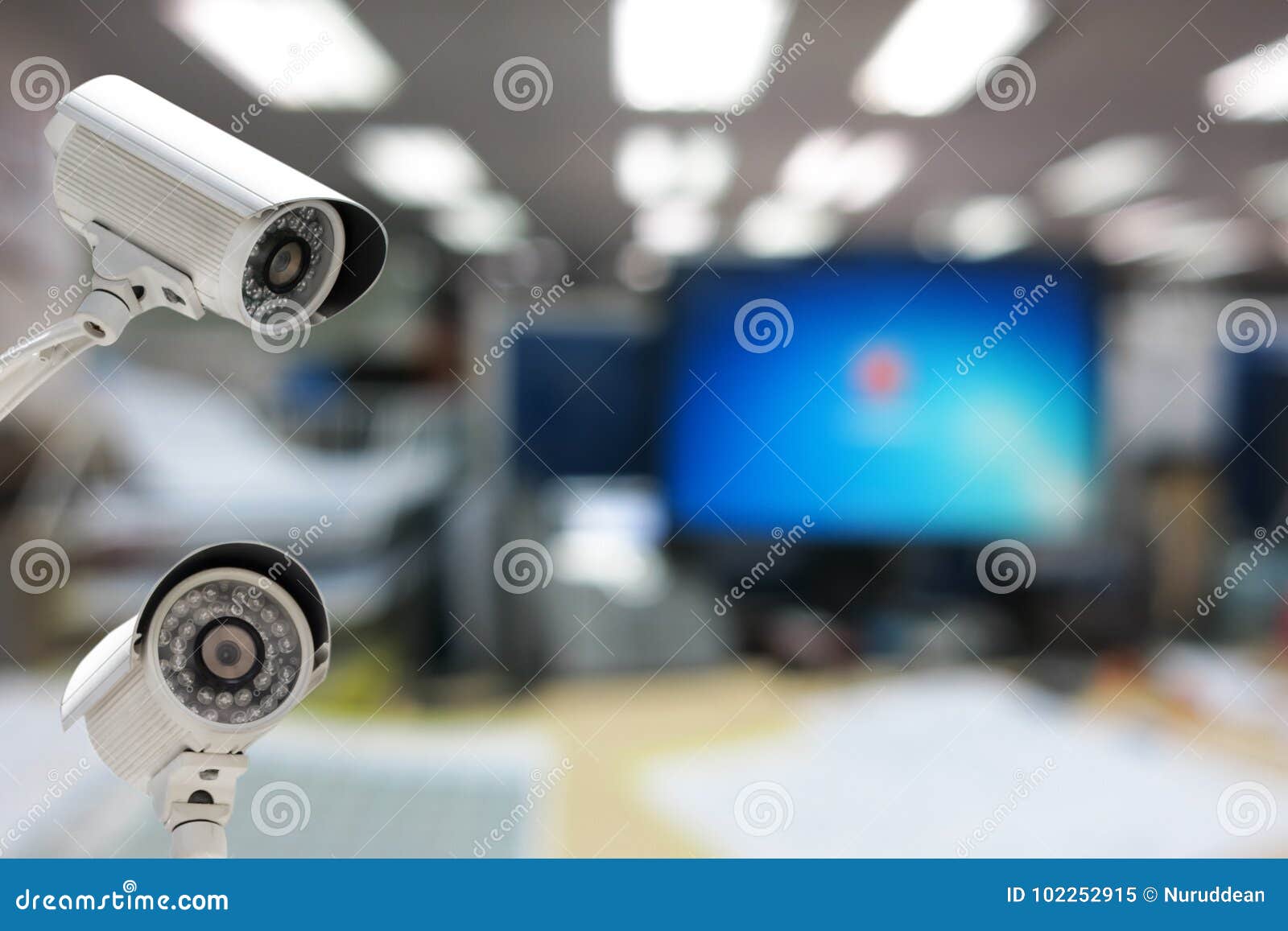CCTV Camera Security Operating in Office Building Stock Image - Image ...