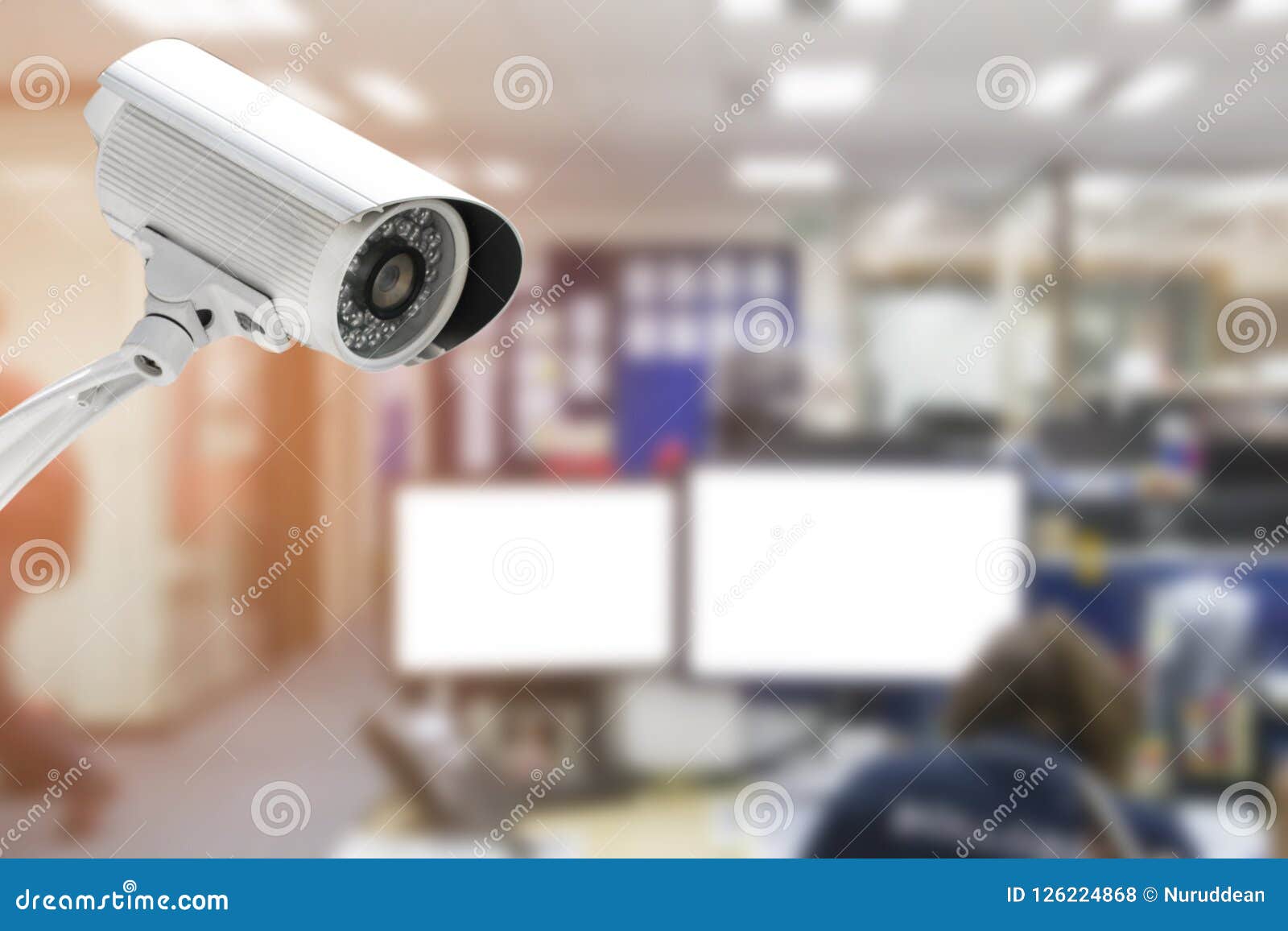 CCTV Camera Security Operating in Office Building Stock Photo - Image ...