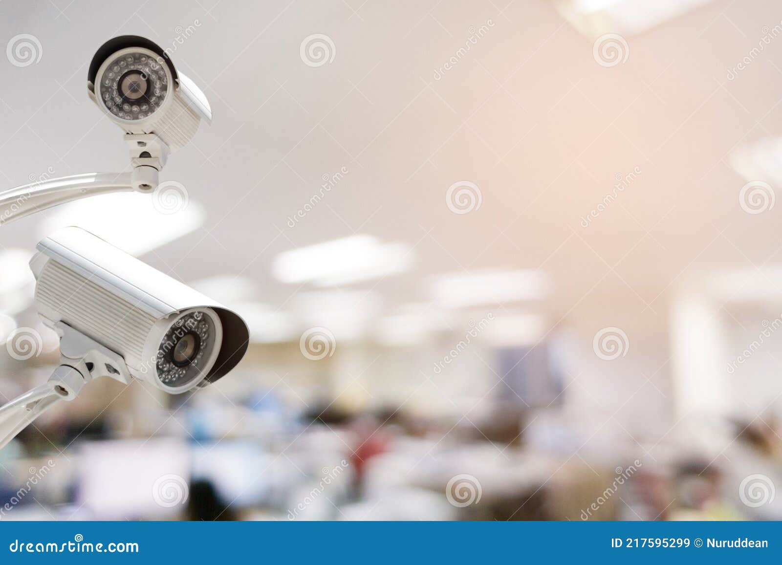 CCTV Camera Security Operating in Office Building Stock Image - Image ...