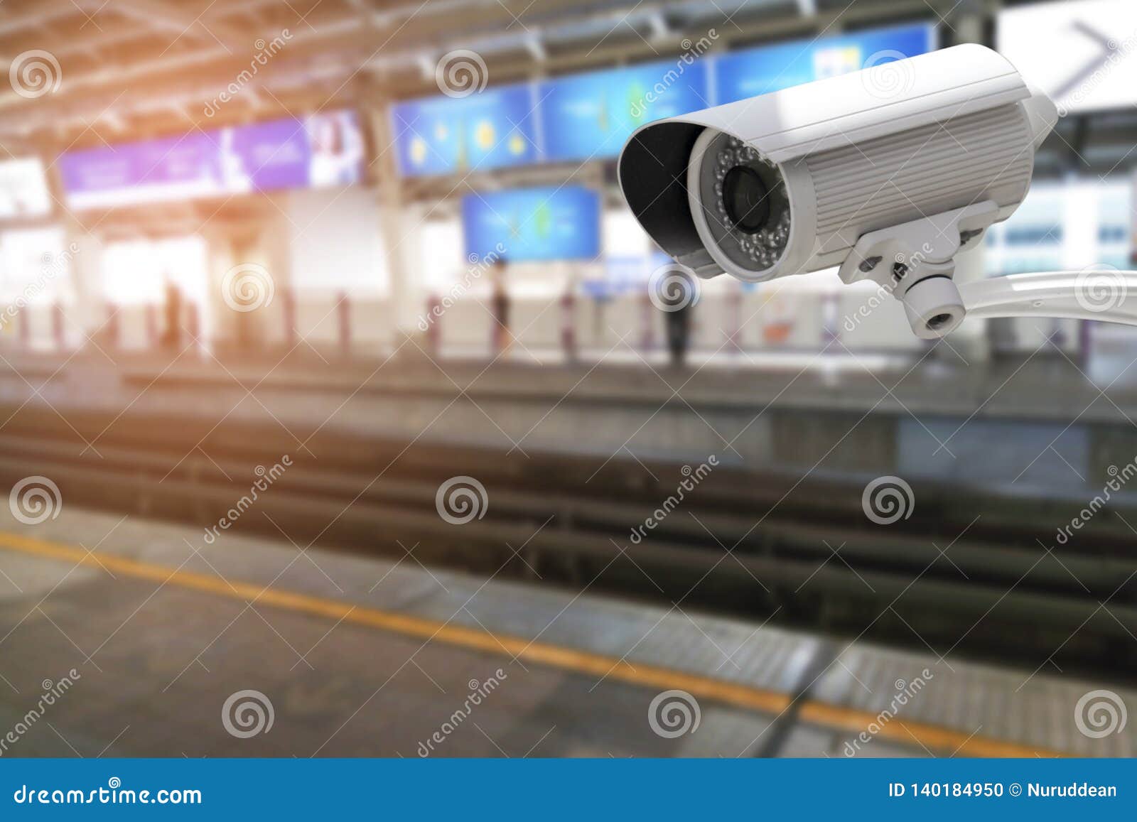 CCTV Camera Security Operating on Transportation Urban Stock Photo ...