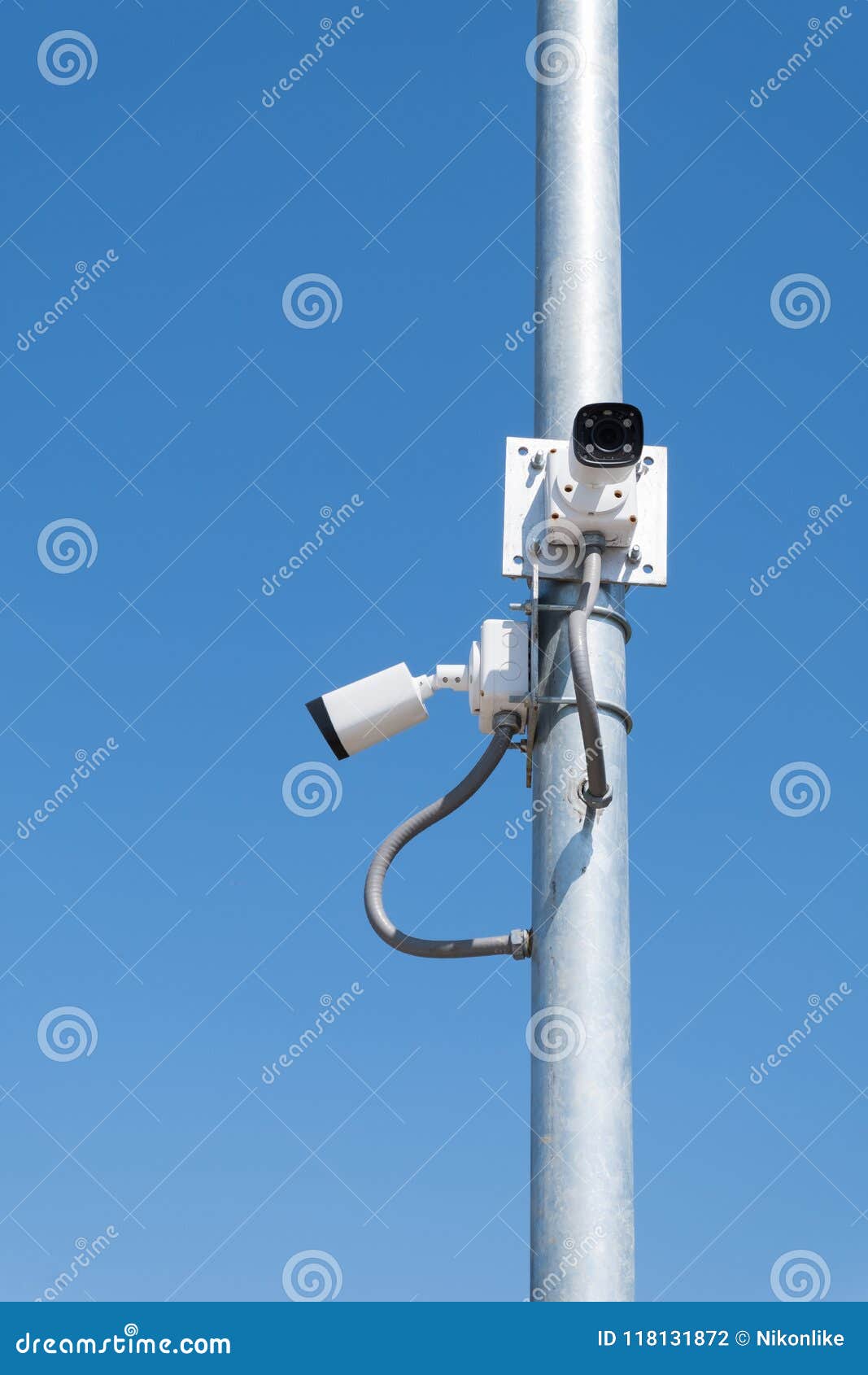 Security Camera with Blue Sky. Stock Photo - Image of space, protect ...