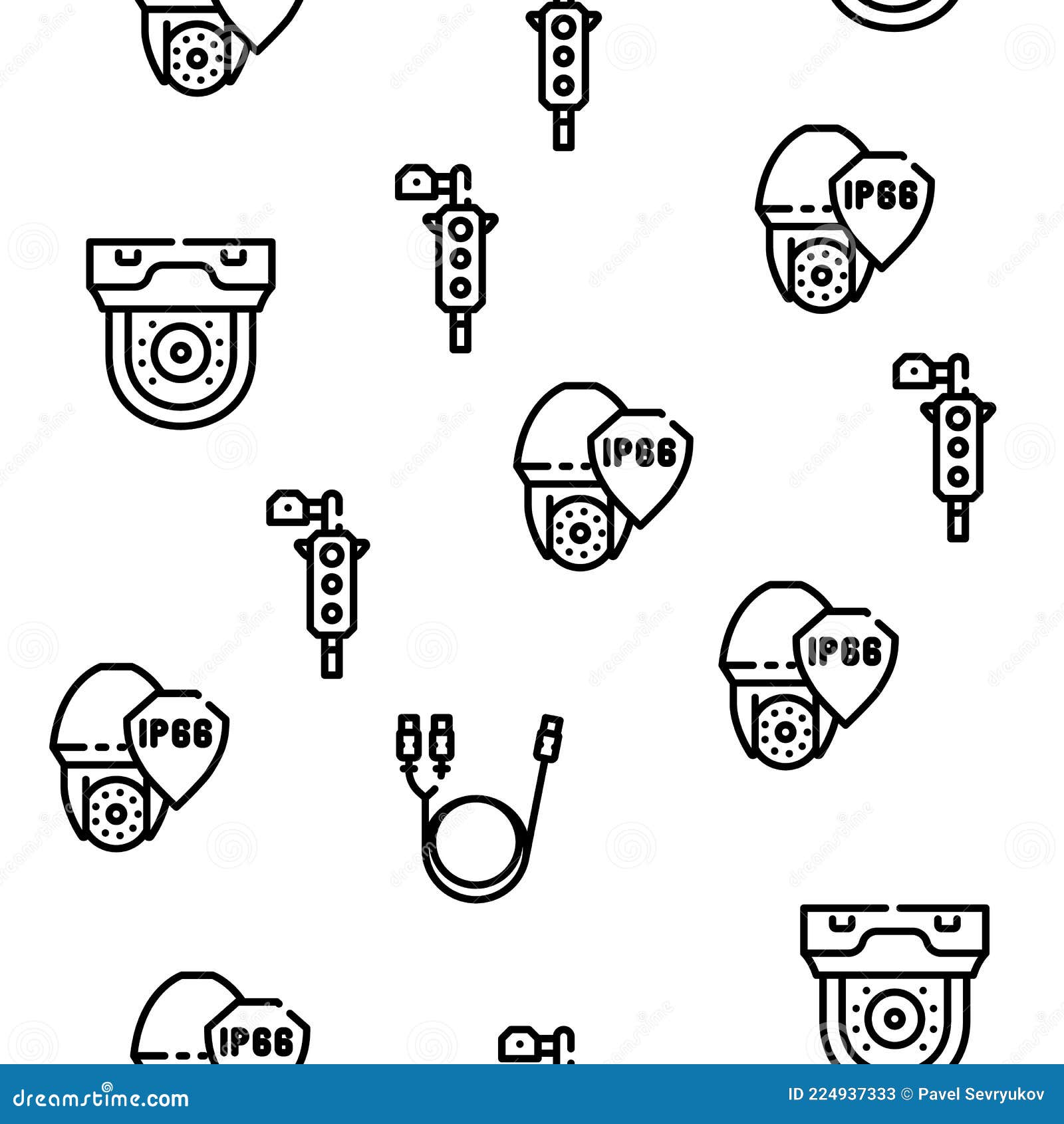 Cctv Camera Security Vector Seamless Pattern Stock Vector ...