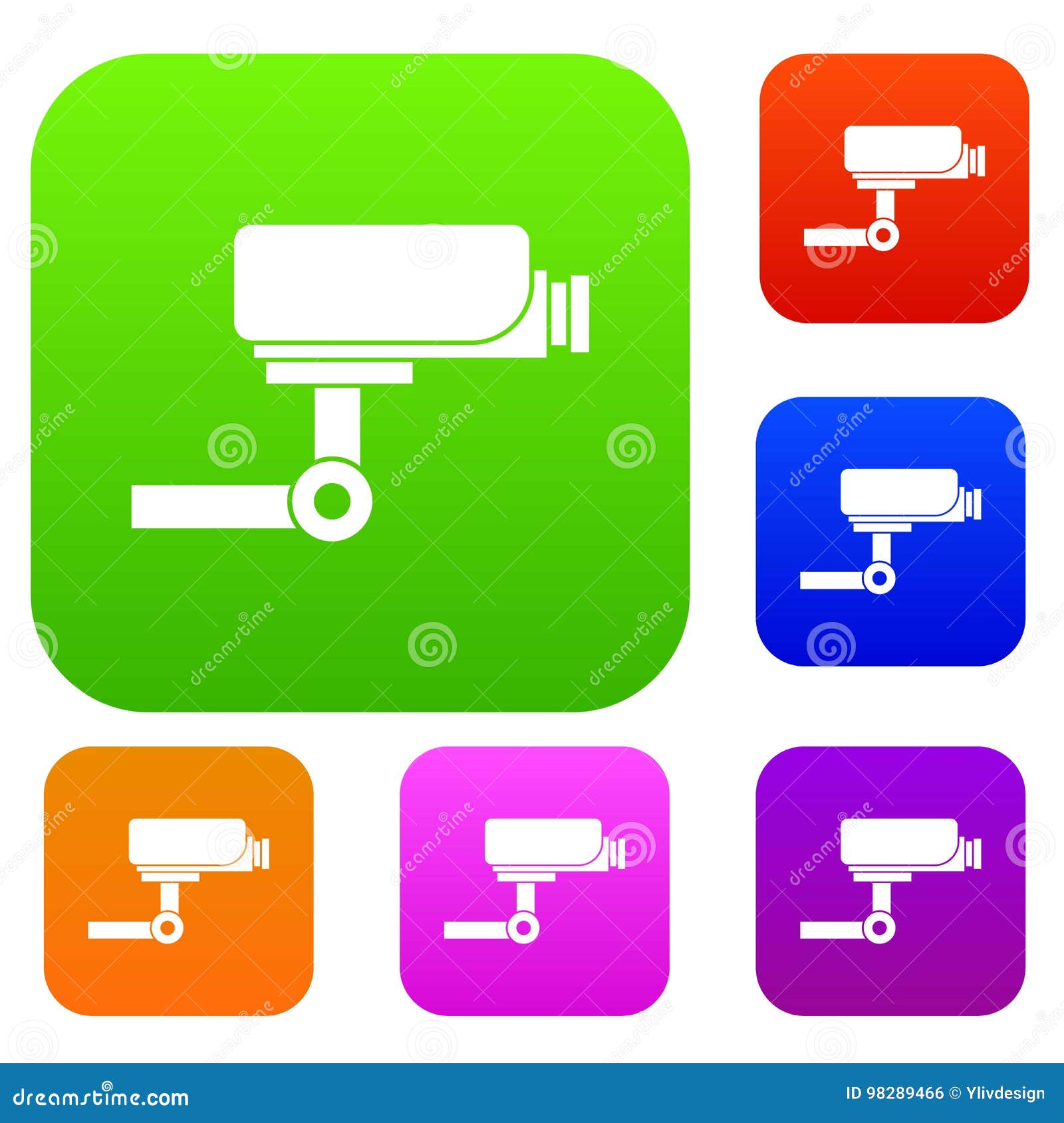 CCTV camera set collection stock vector. Illustration of camera - 98289466