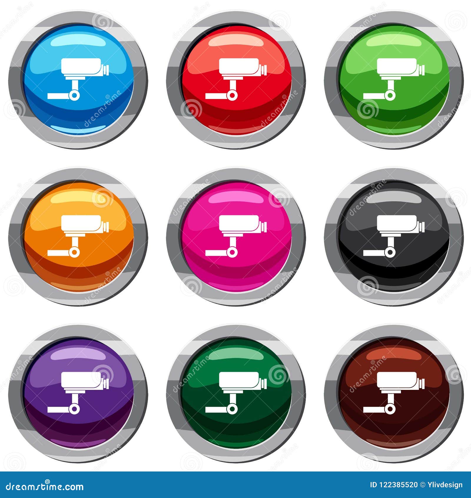 CCTV Camera Set 9 Collection Stock Vector - Illustration of prevention ...