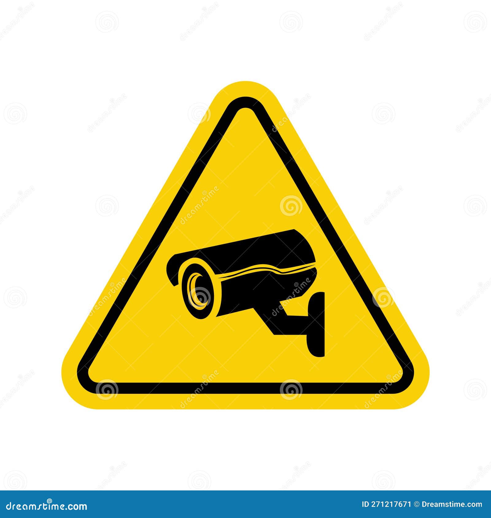 CCTV Camera Sign. Yellow Triangle Indicating Camera Operation Stock ...
