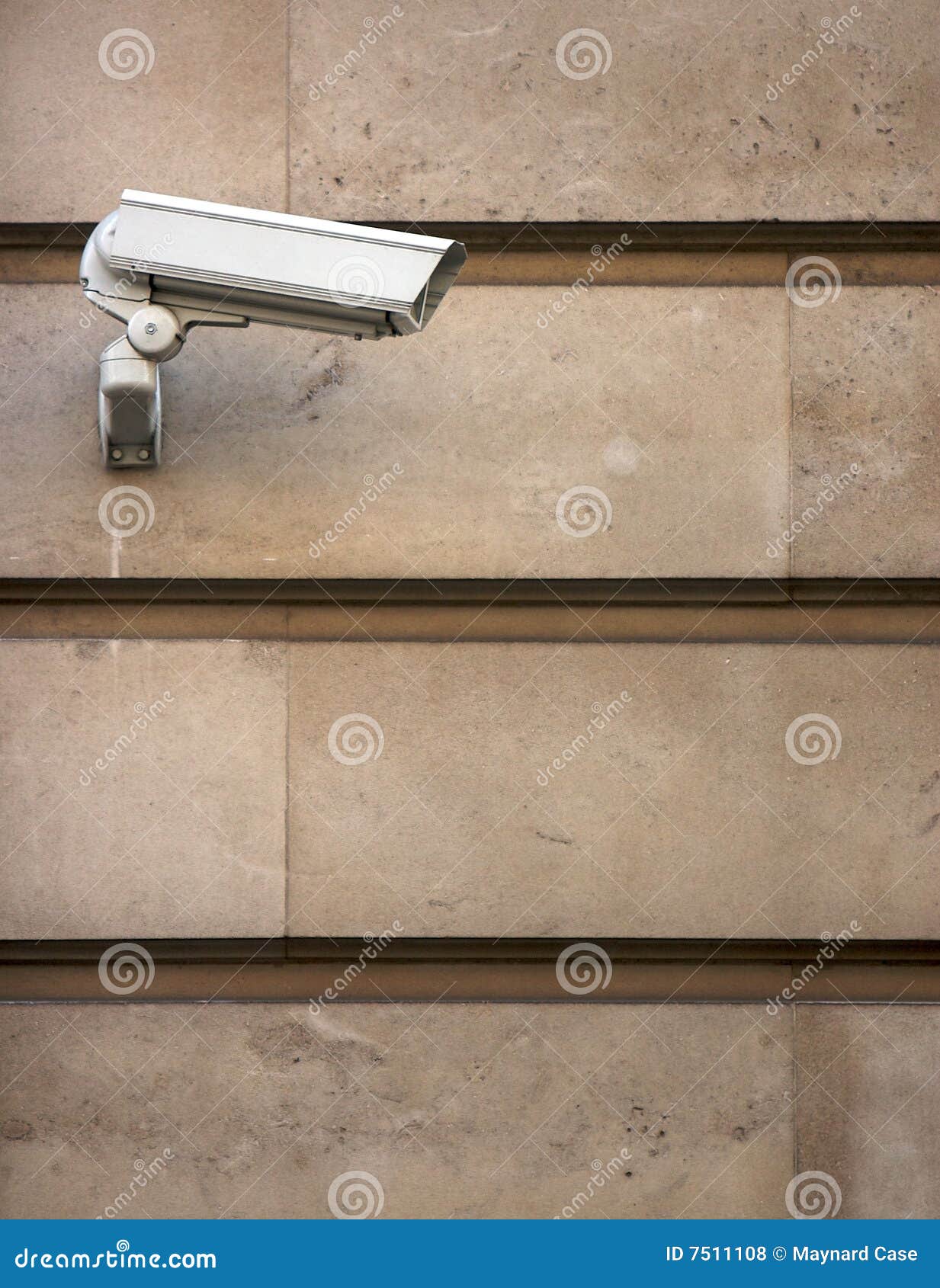 CCTV Camera on Stone-clad Wall Stock Photo - Image of wall, protect ...