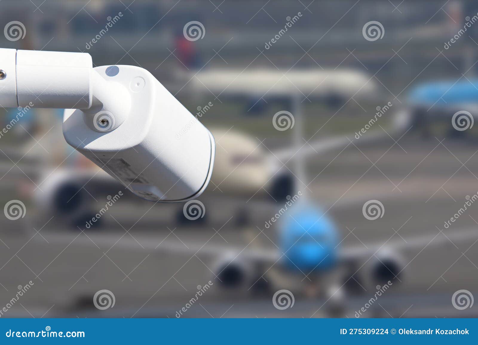 CCTV Camera or Surveillance Operating in Air Port. Stock Photo - Image ...