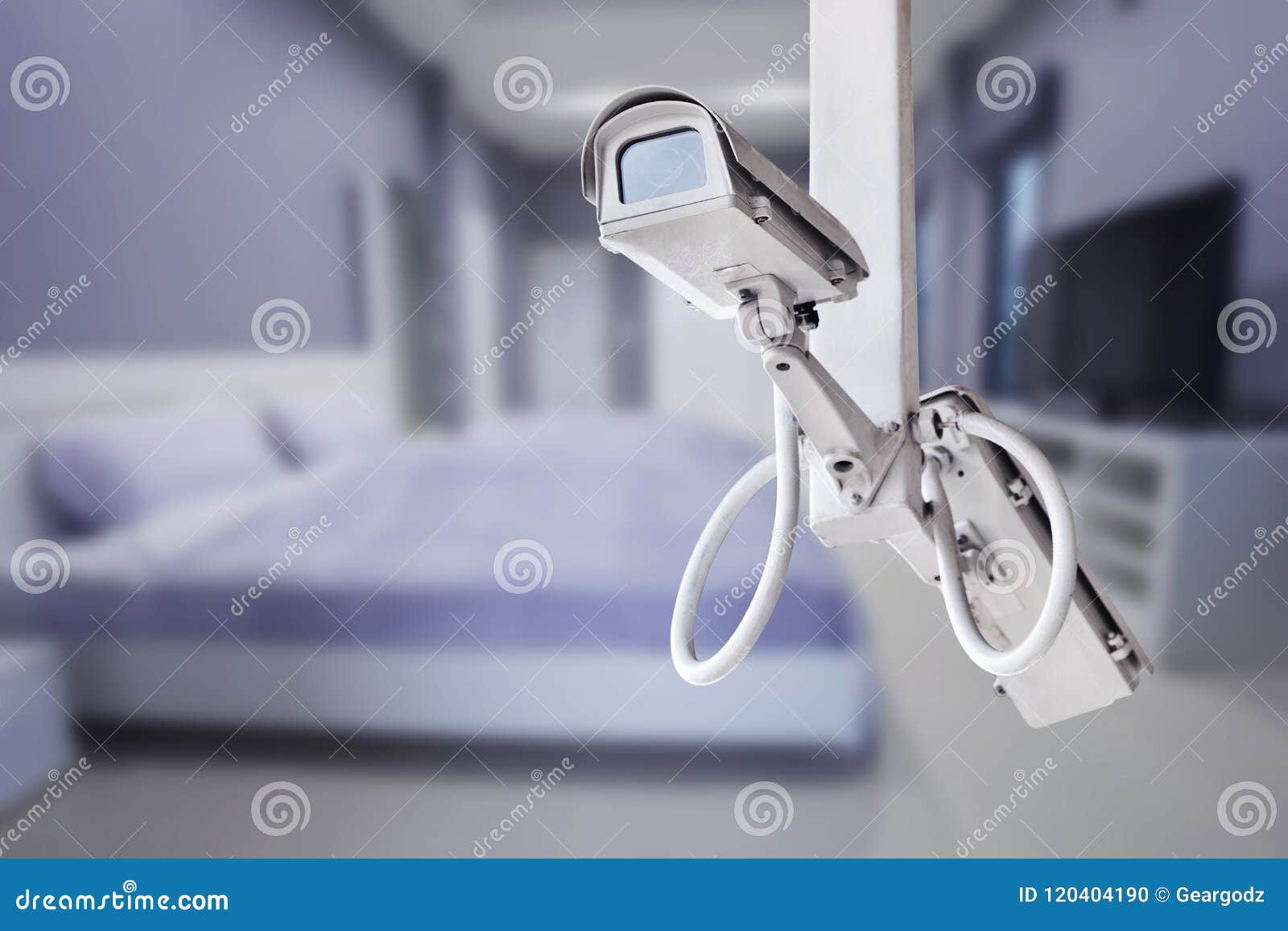 CCTV Camera Surveillance Operating with Bedroom Stock Photo - Image of ...