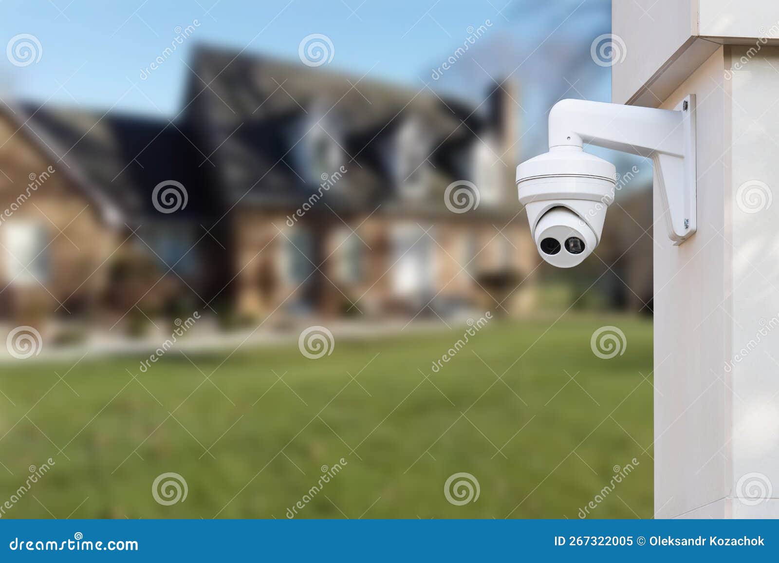 CCTV Camera or Surveillance Operating with House Village in Background ...