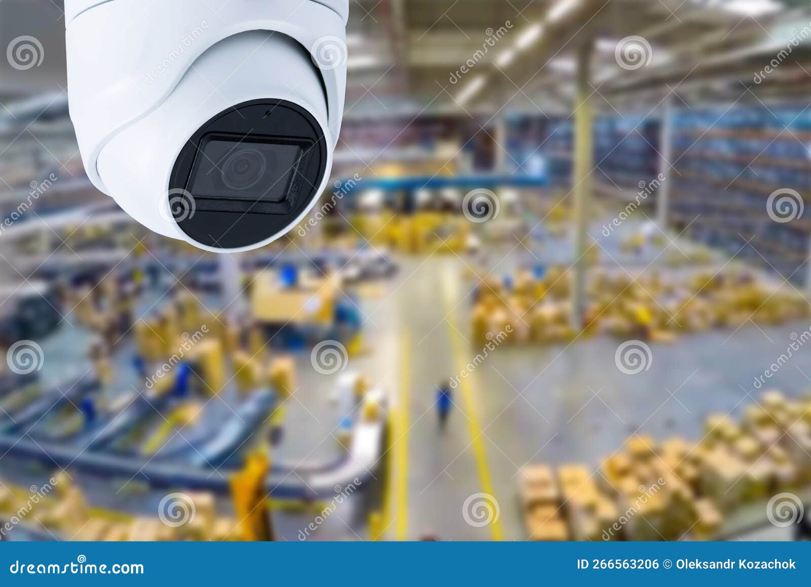 CCTV Camera or Surveillance Operating Inside Industrial Factory. Stock ...