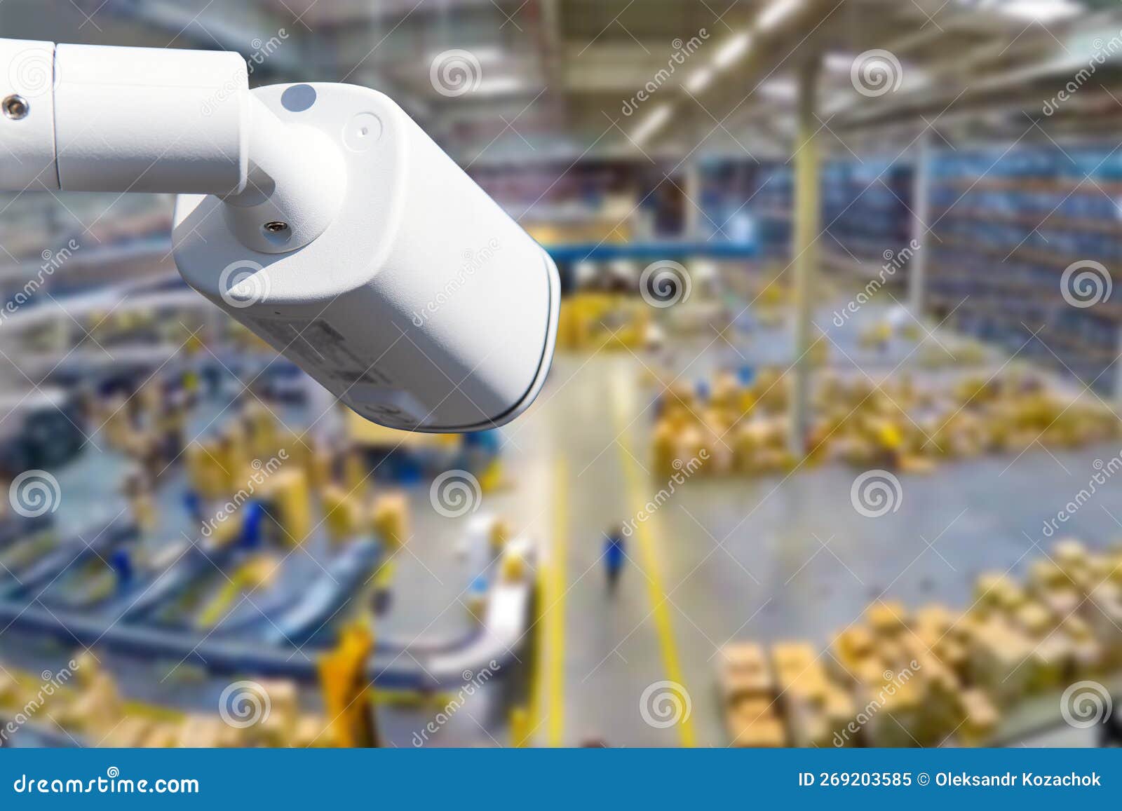 CCTV Camera or Surveillance Operating Inside Industrial Factory. Stock ...