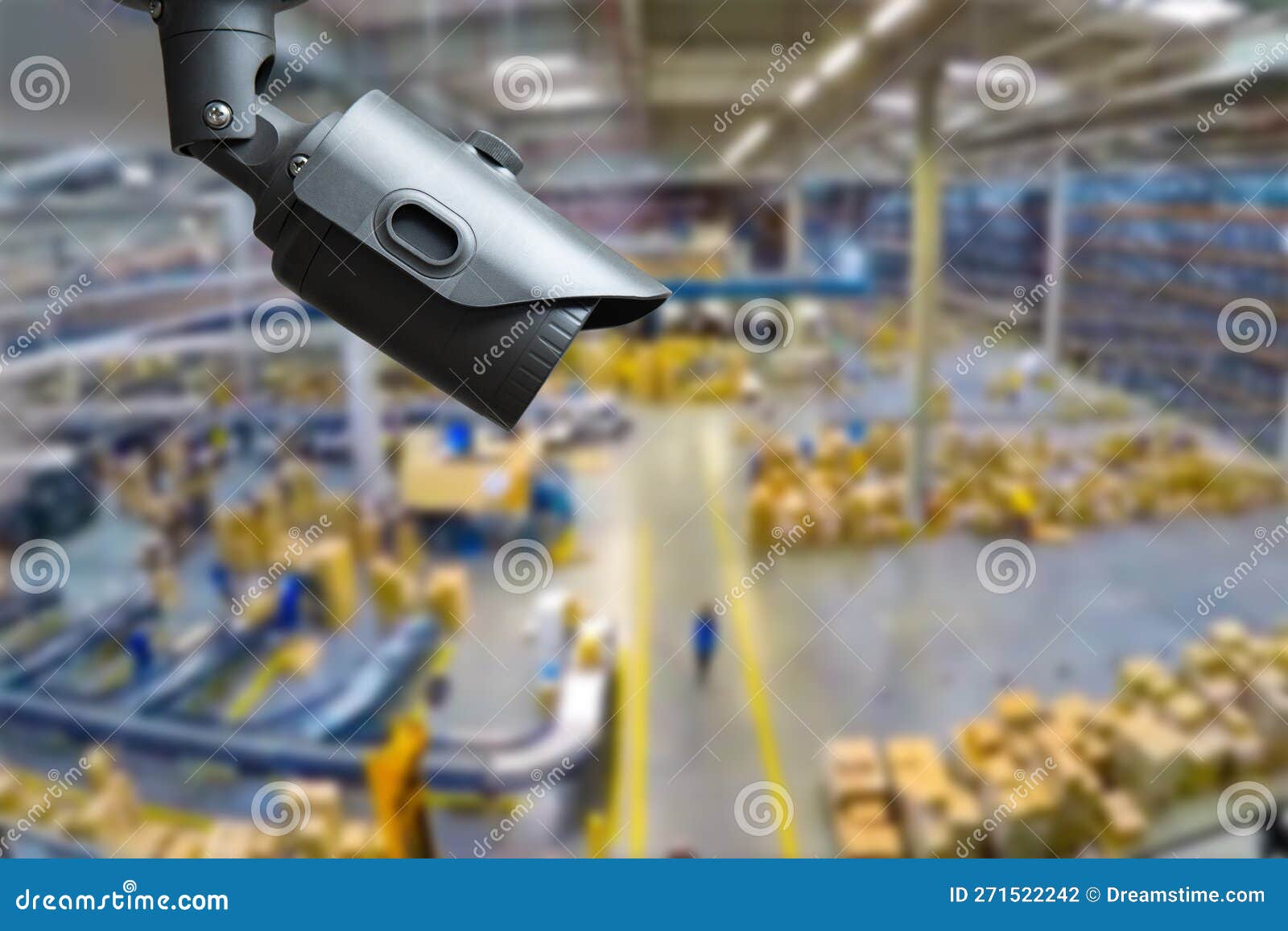 CCTV Camera or Surveillance Operating Inside Industrial Factory. Stock ...