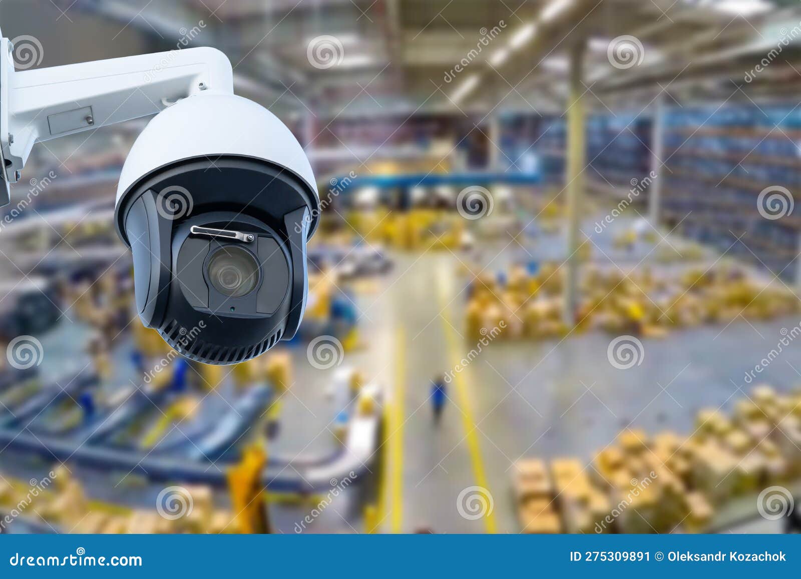 CCTV Camera or Surveillance Operating Inside Industrial Factory. Stock ...