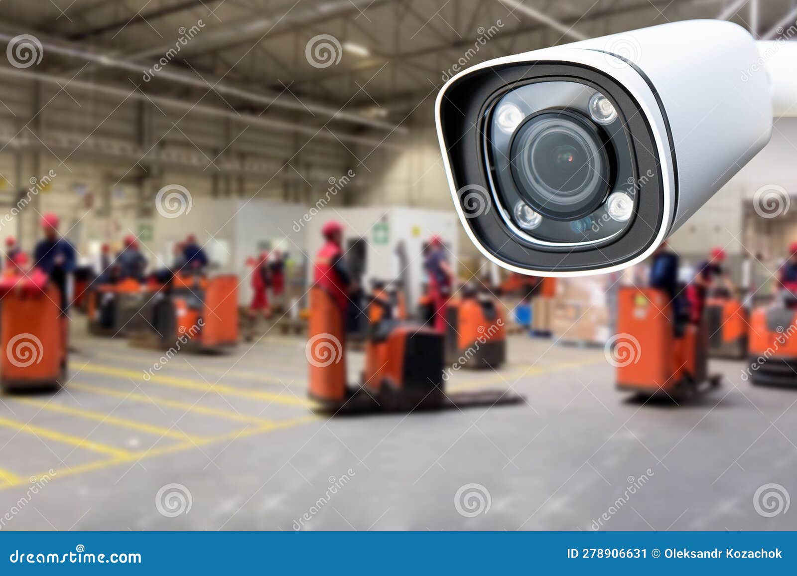 CCTV Camera or Surveillance Operating Inside Industrial Factory. Stock ...