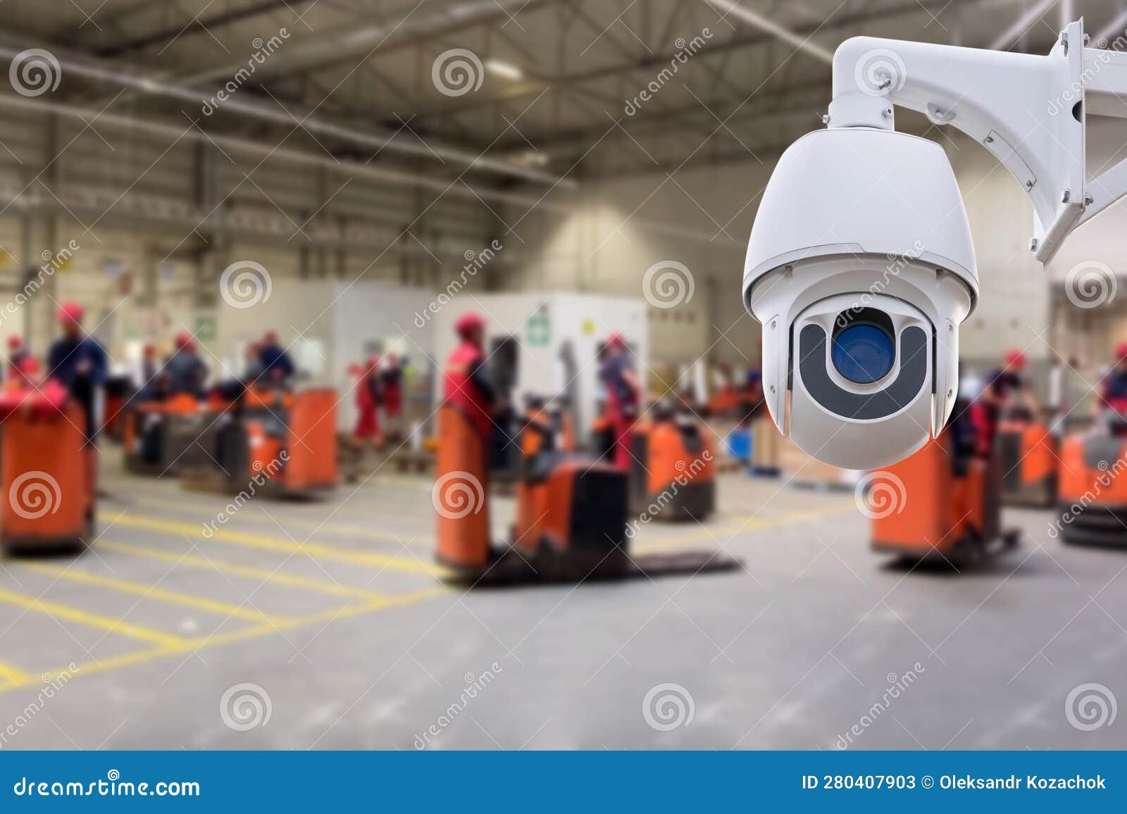 CCTV Camera or Surveillance Operating Inside Industrial Factory. Stock ...