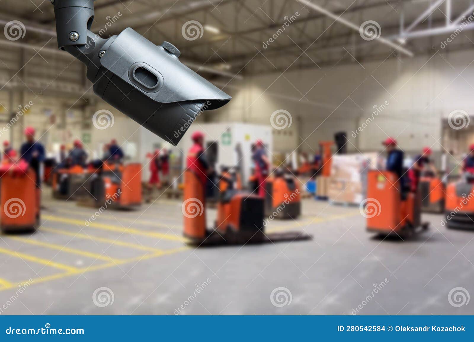 CCTV Camera or Surveillance Operating Inside Industrial Factory. Stock ...