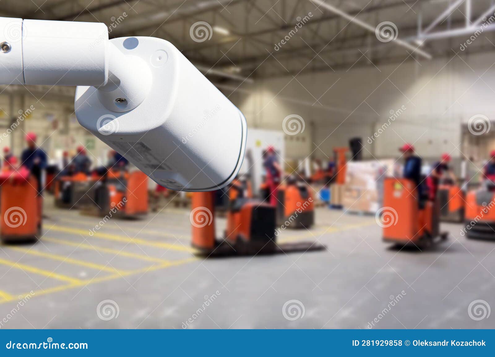 CCTV Camera or Surveillance Operating Inside Industrial Factory. Stock ...