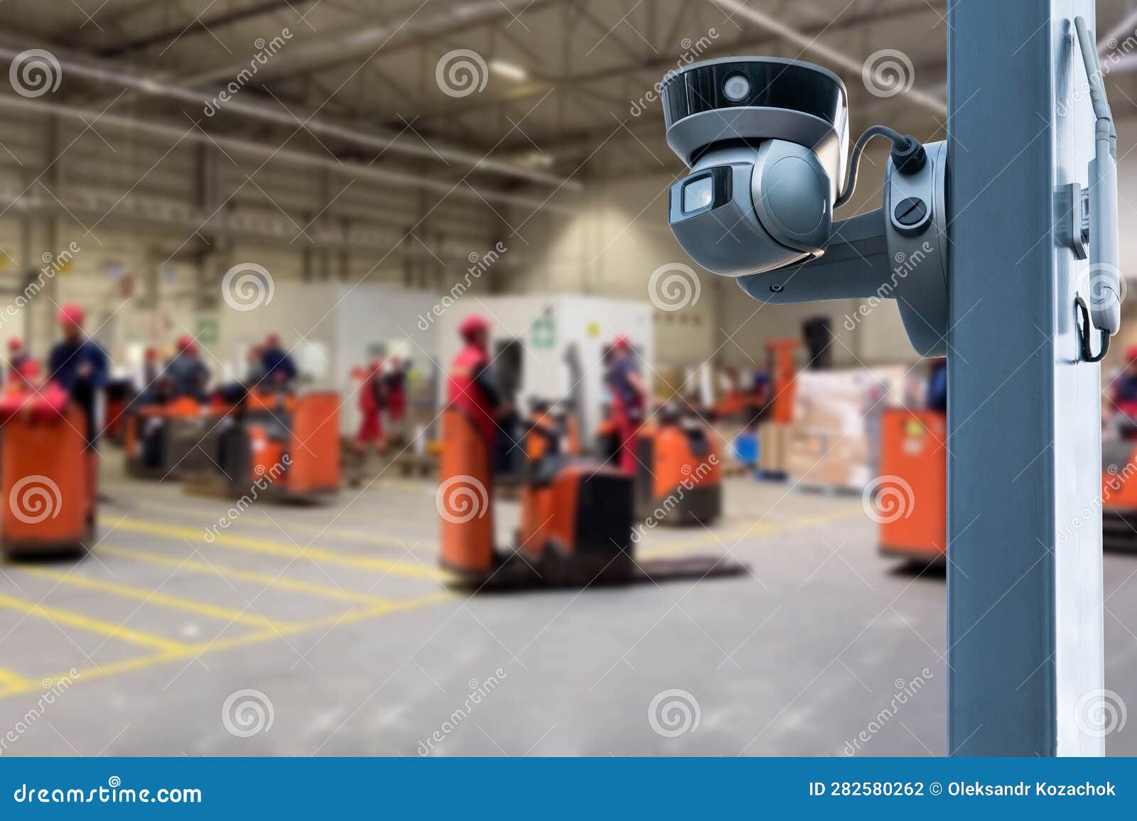CCTV Camera or Surveillance Operating Inside Industrial Factory. Stock ...