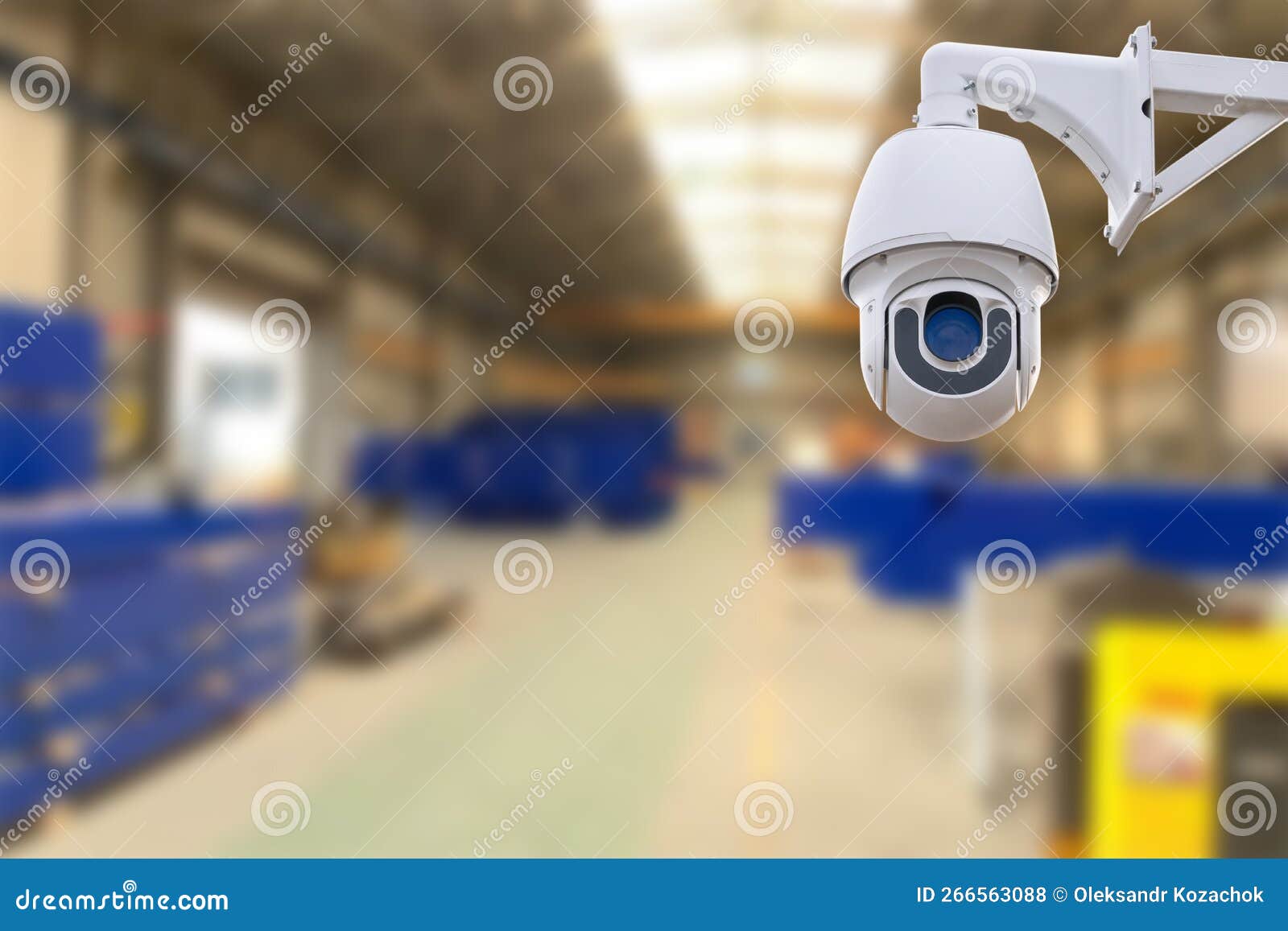 CCTV Camera or Surveillance Operating Inside Industrial Factory. Copy ...