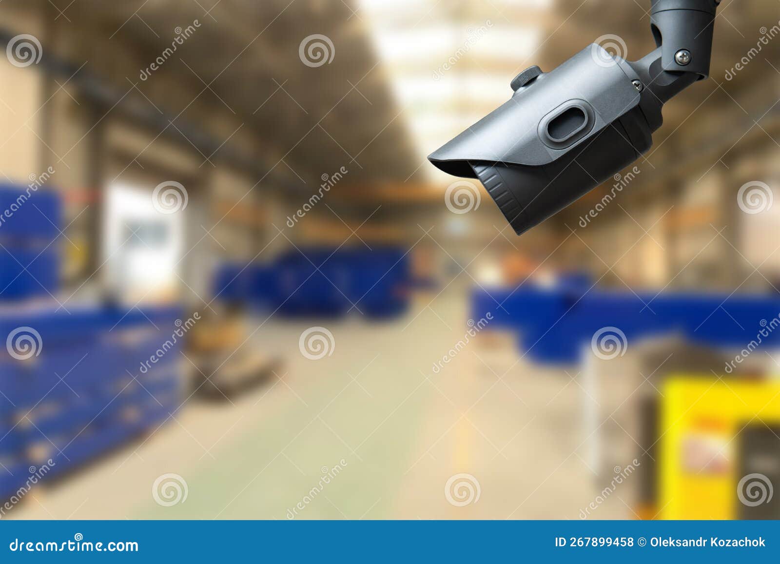 CCTV Camera or Surveillance Operating Inside Industrial Factory. Copy ...