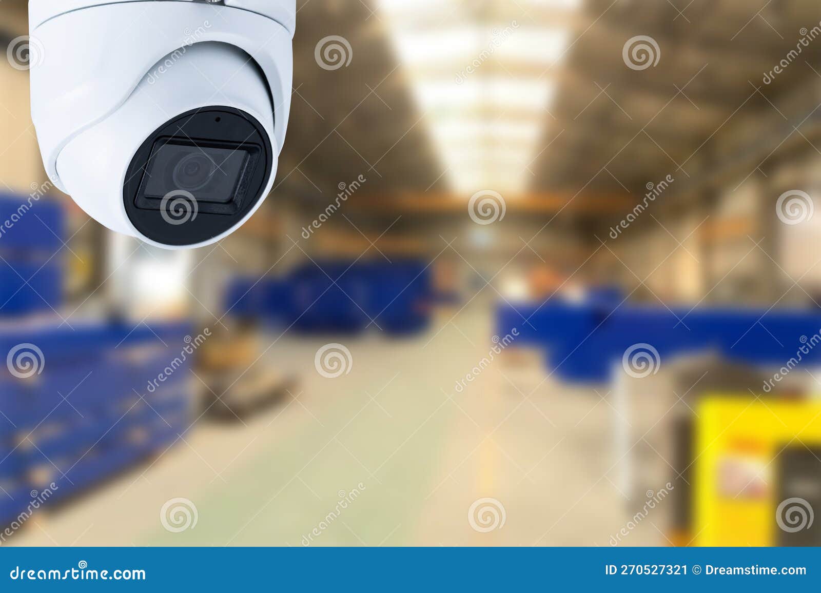 CCTV Camera or Surveillance Operating Inside Industrial Factory. Copy ...