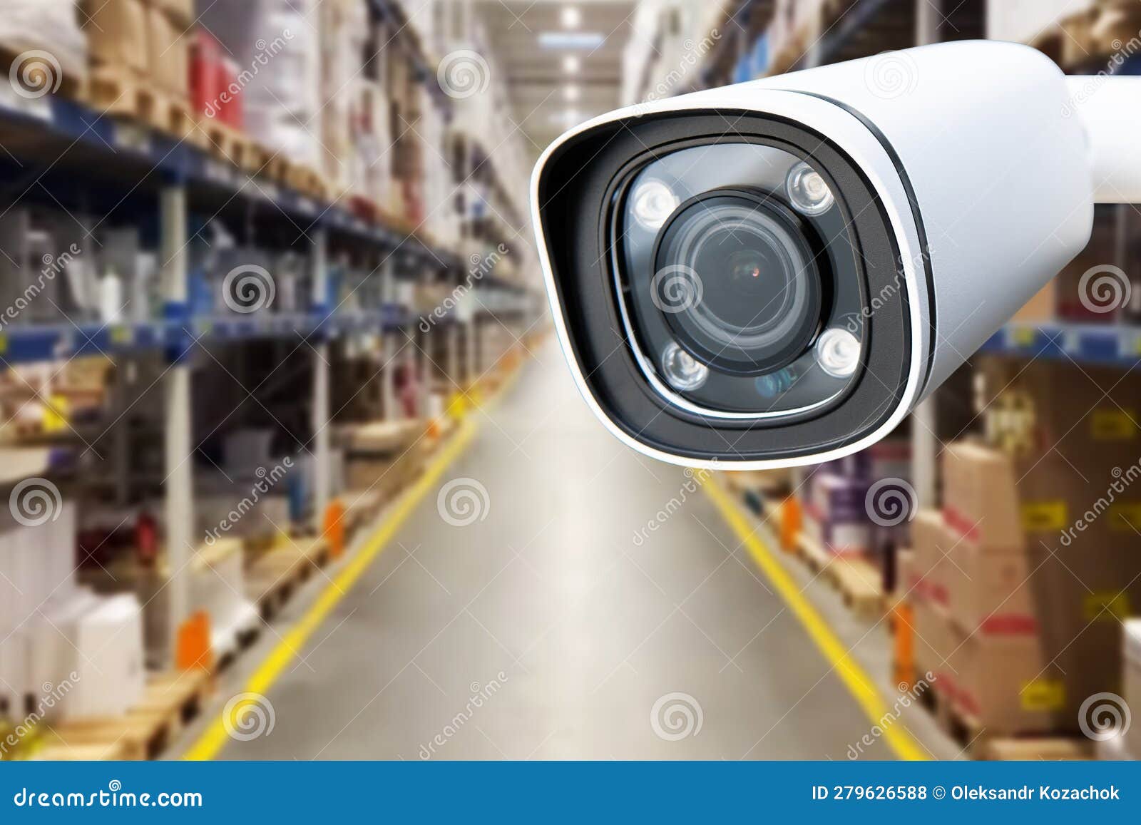 CCTV Camera or Surveillance Operating in Store or Warehouse. Stock ...