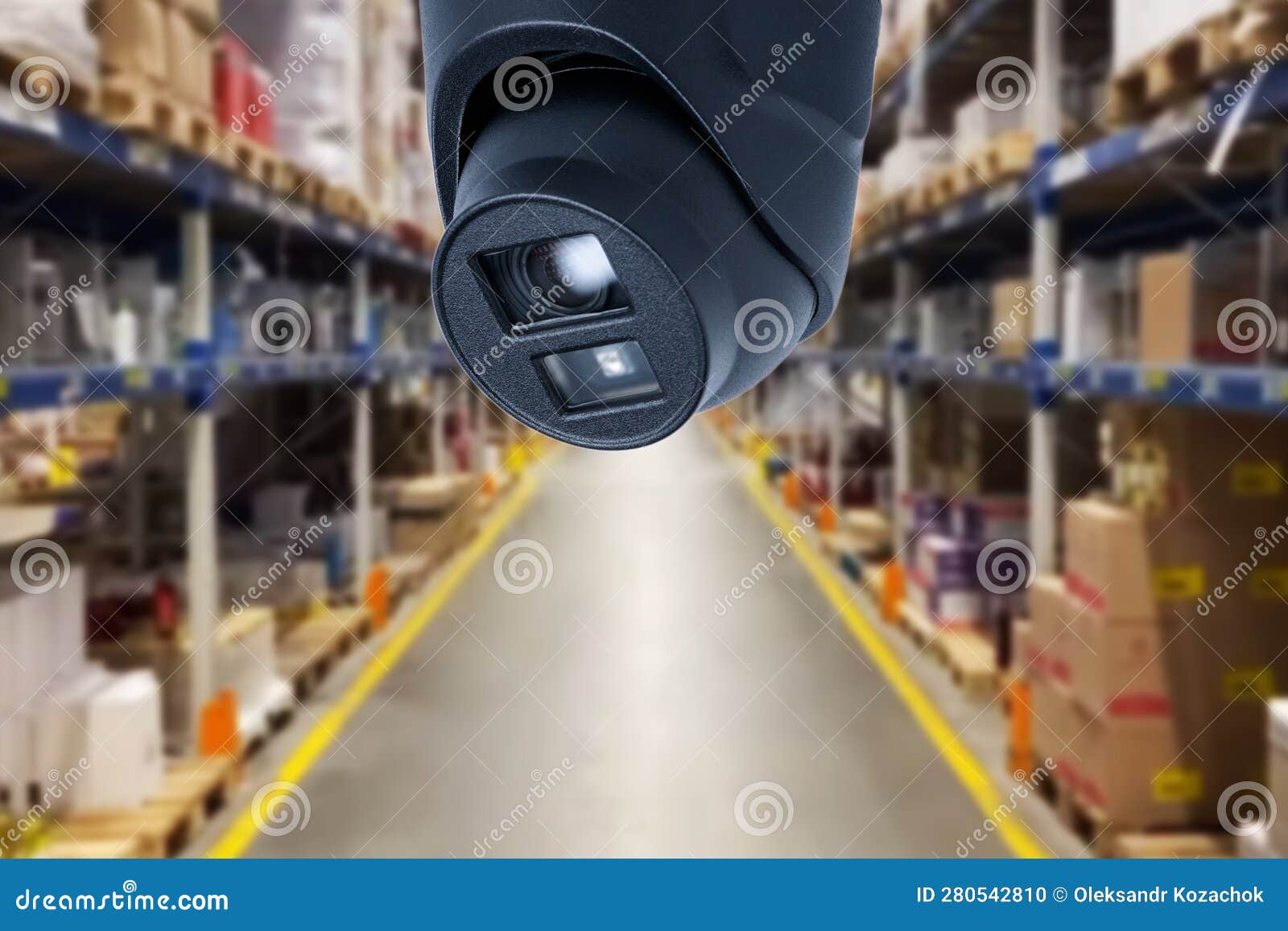 CCTV Camera or Surveillance Operating in Store or Warehouse. Stock ...
