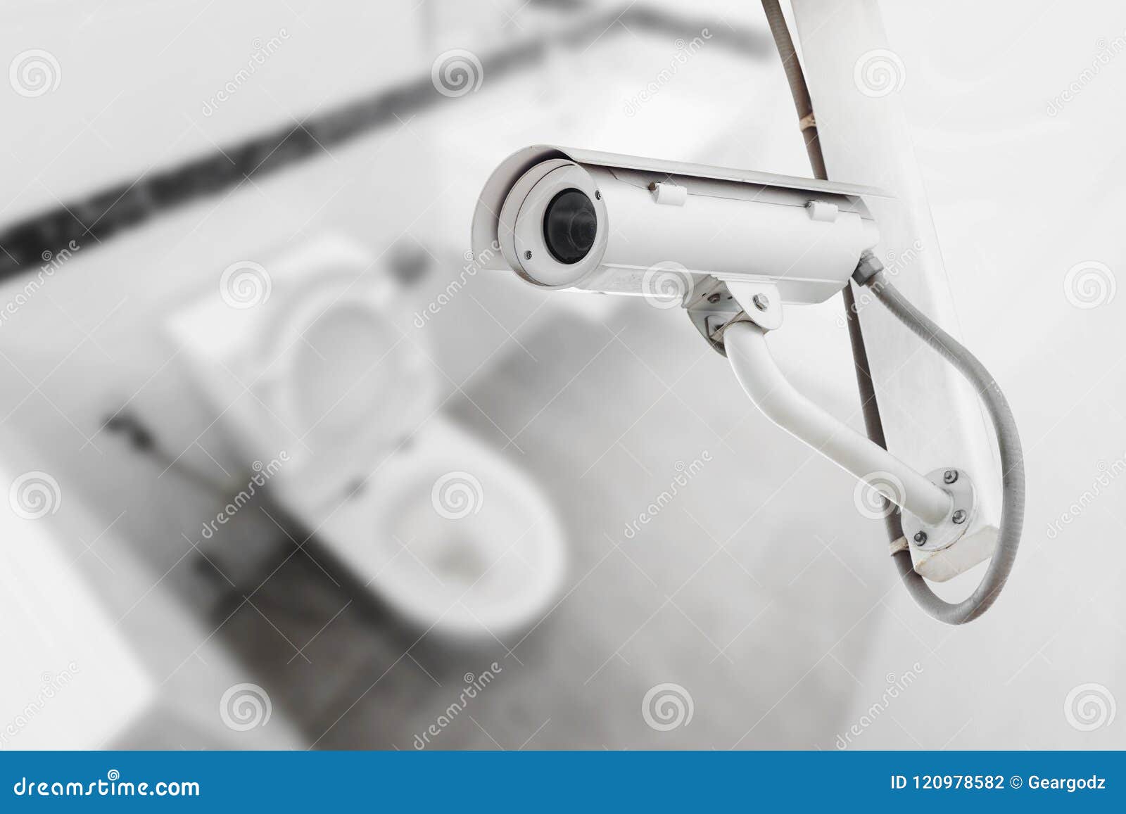 CCTV Camera Surveillance Operating with Toilet Room Stock Photo - Image ...